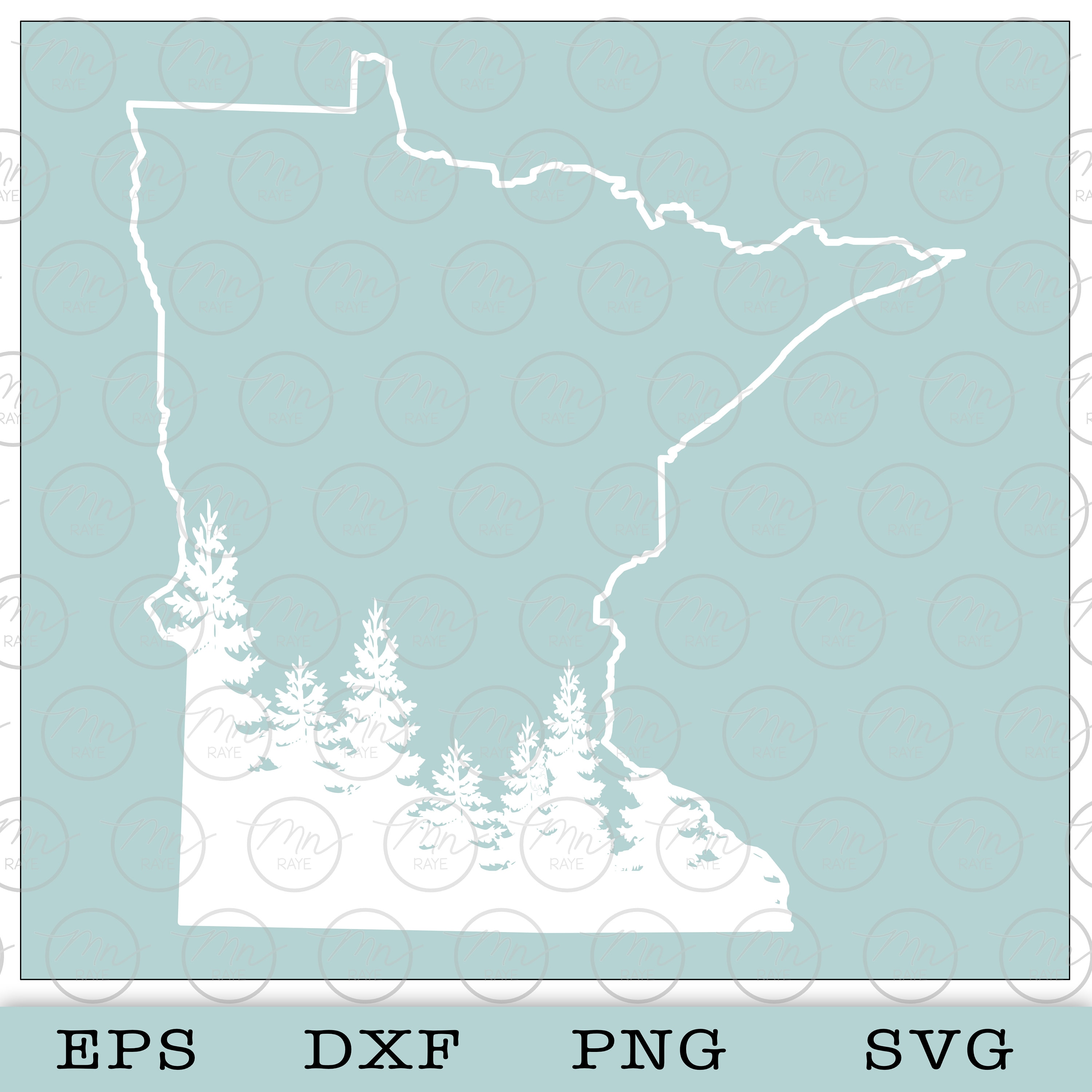 Mid Pine Tree Minnesota svg Nature svg doble svg Silueta de - Etsy España