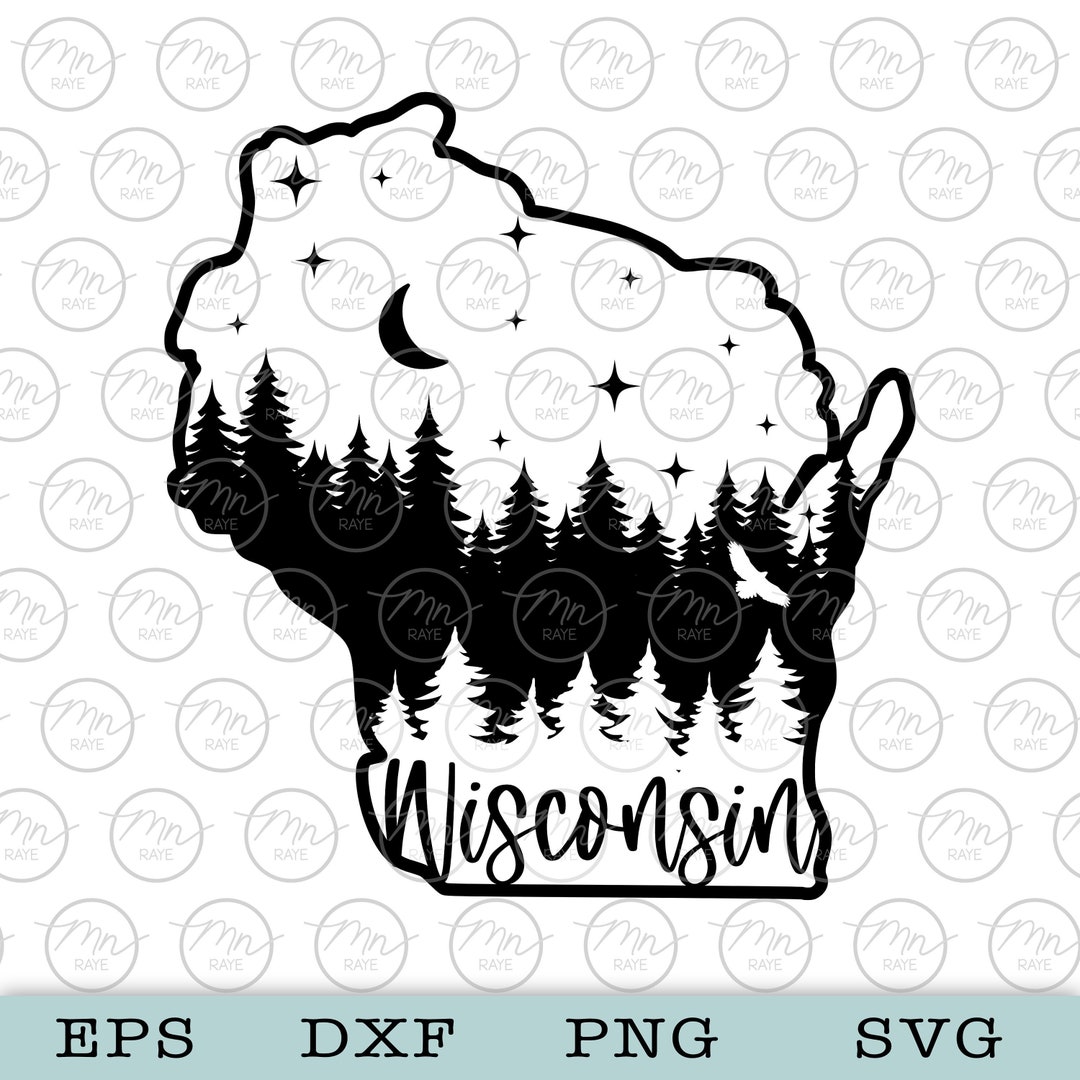 Wisconsin Trees Svg, Nature Svg, Outdoor Svg, Nature Silhouette, Svg ...