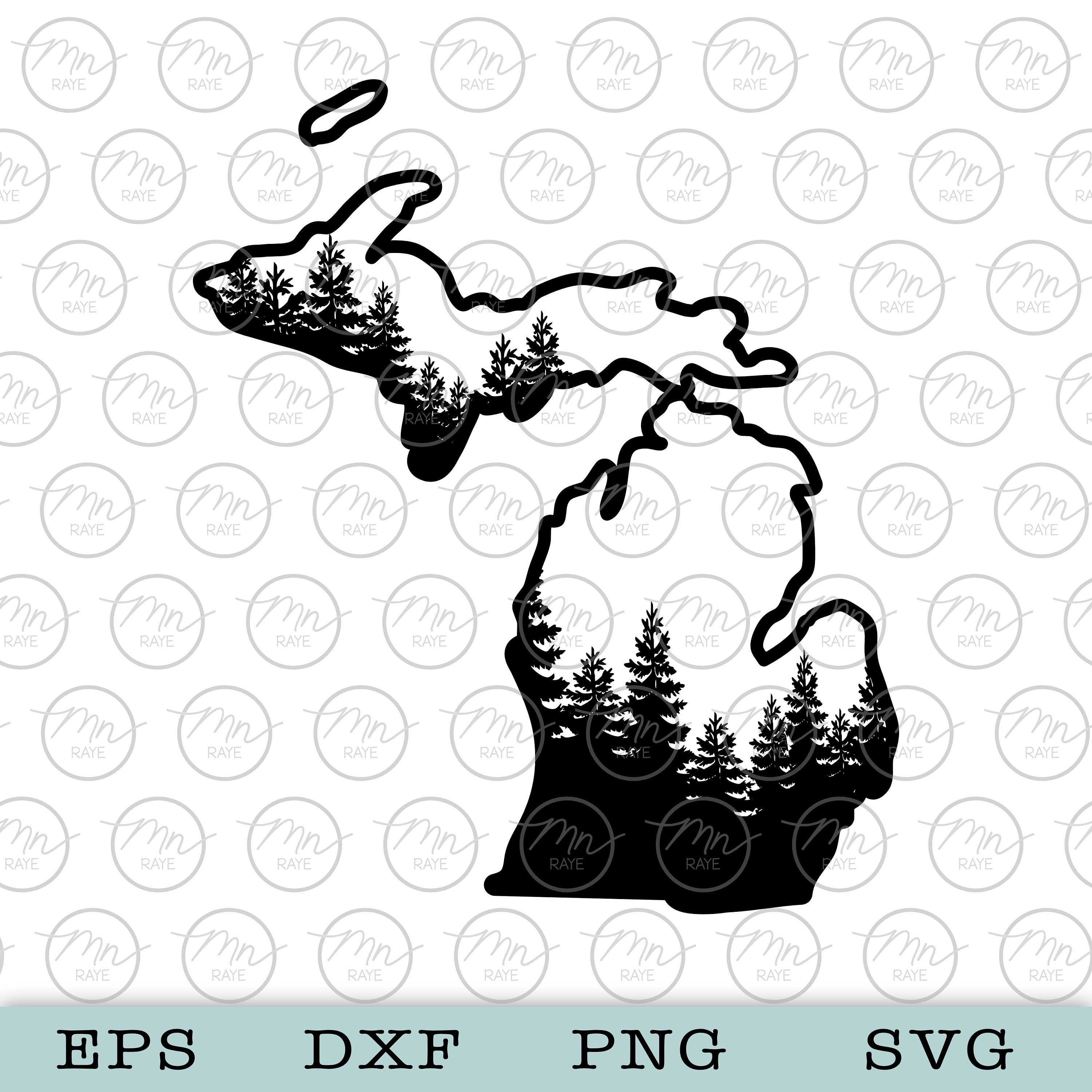 Pine Tree Michigan Svg, Nature Svg, Outdoor Svg, Nature Silhouette, Svg ...