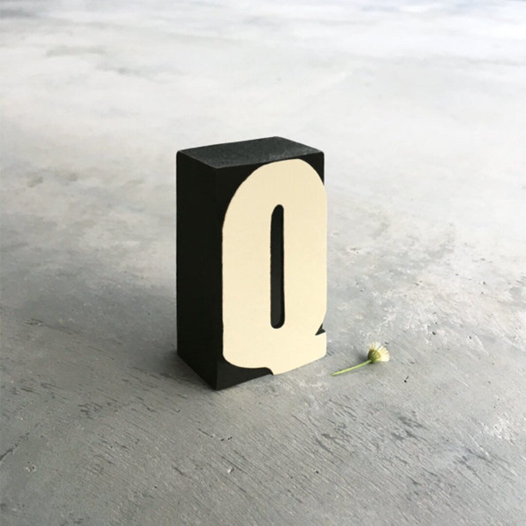 East of India: Handmade Wood Block Letter Q - Etsy