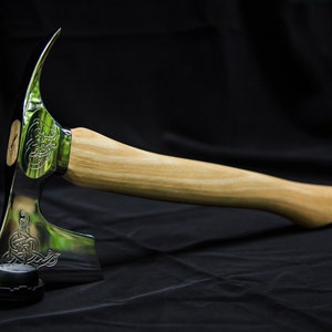 Stainless Steel Engraved Bearded Axe With Adze Blade Polished Viking ...