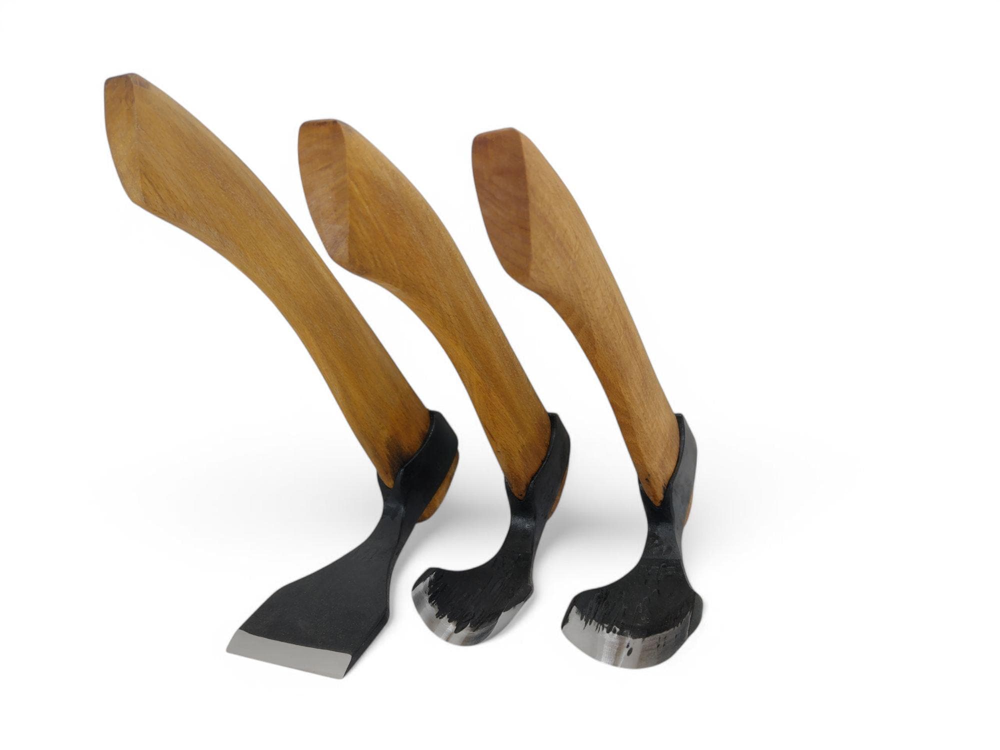 Set of 3 Wood Carving Woodworking Bowl Adze Tools - Straight - Big ...