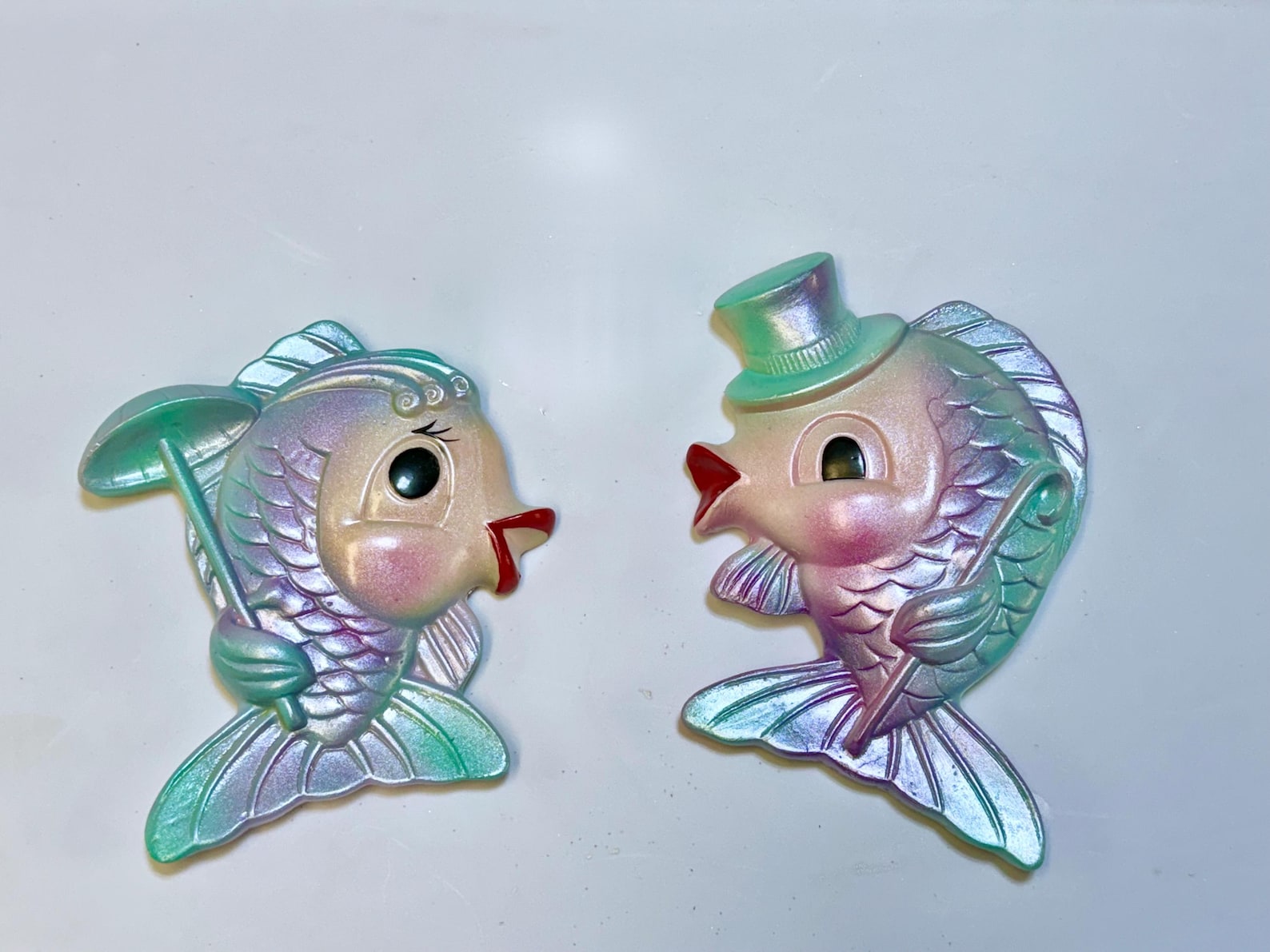 Anthropomorphic Fish Wall Art: Kitschy Vintage Chalkware Retro Decor - Etsy