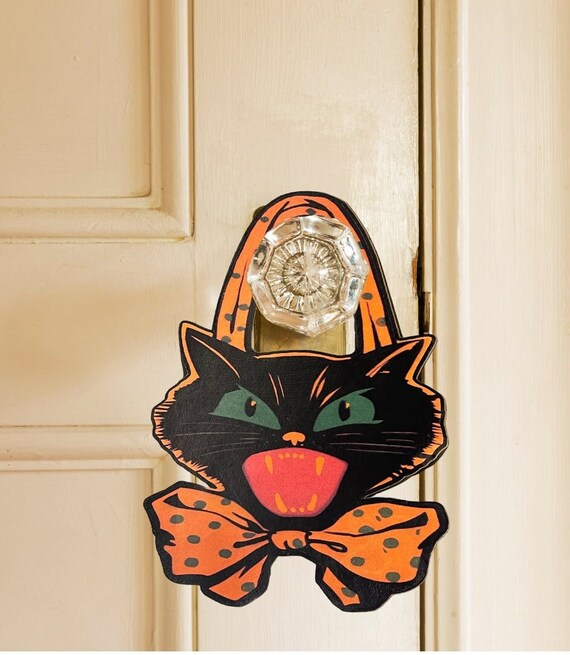 Vintage Halloween Cat Decorations