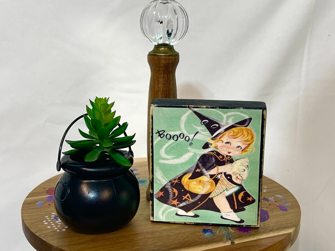 Handmade Witch Halloween Decor, Vintage Halloween Home Decor, Fall Home ...
