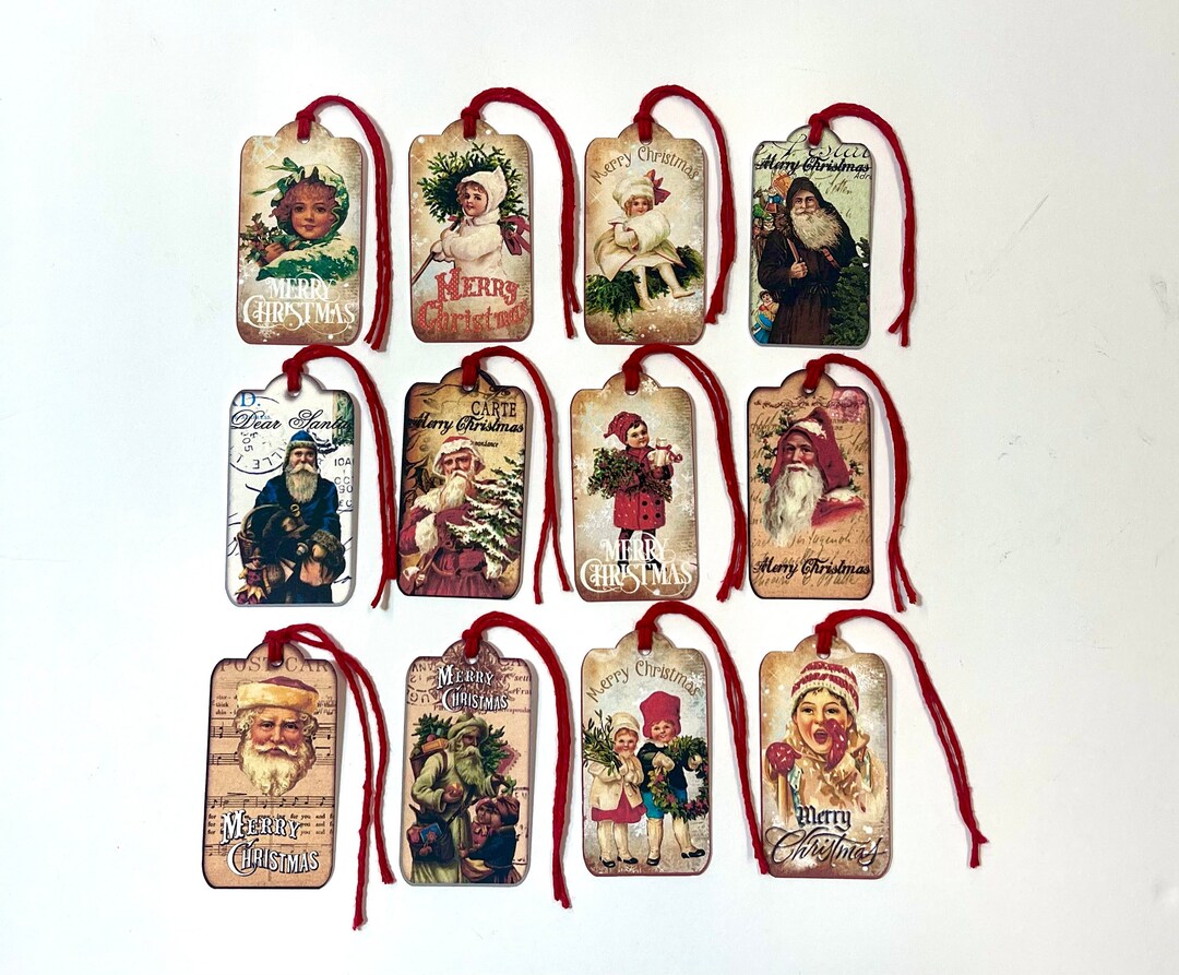 Victorian Christmas Gift Tags, Handmade Holiday Gift Tags, Gift Bag ...