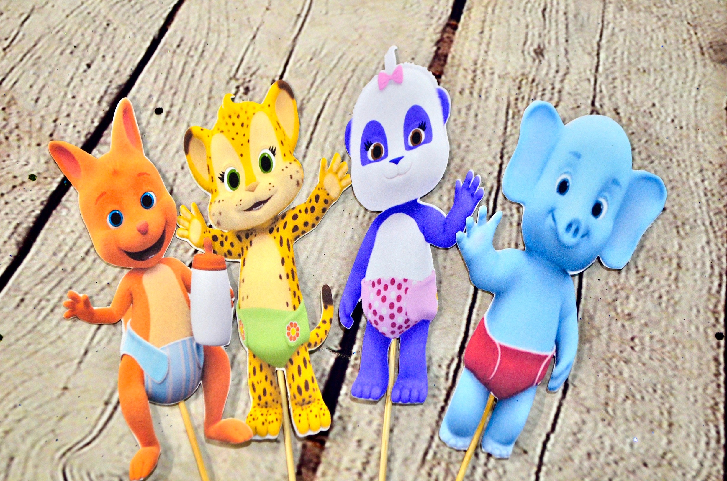 Word Party Birthday Decorations/ Centerpiece Picks SET of 4 | Etsy