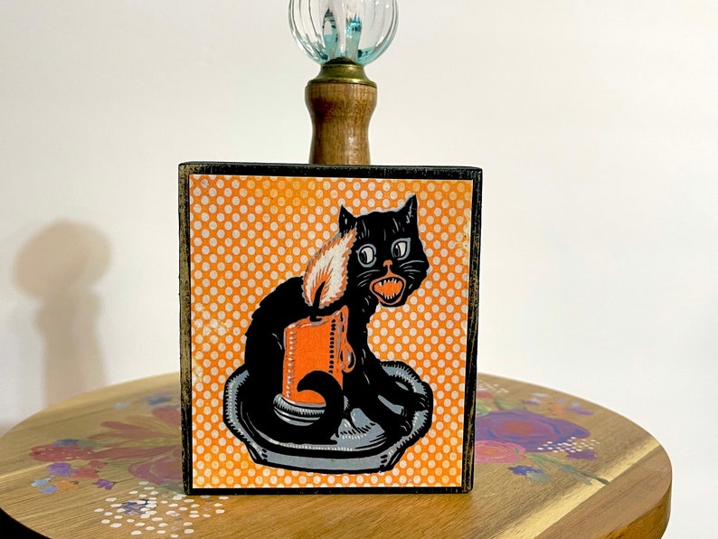 Vintage Halloween Black Cat Decorations Black Cat Halloween Etsy