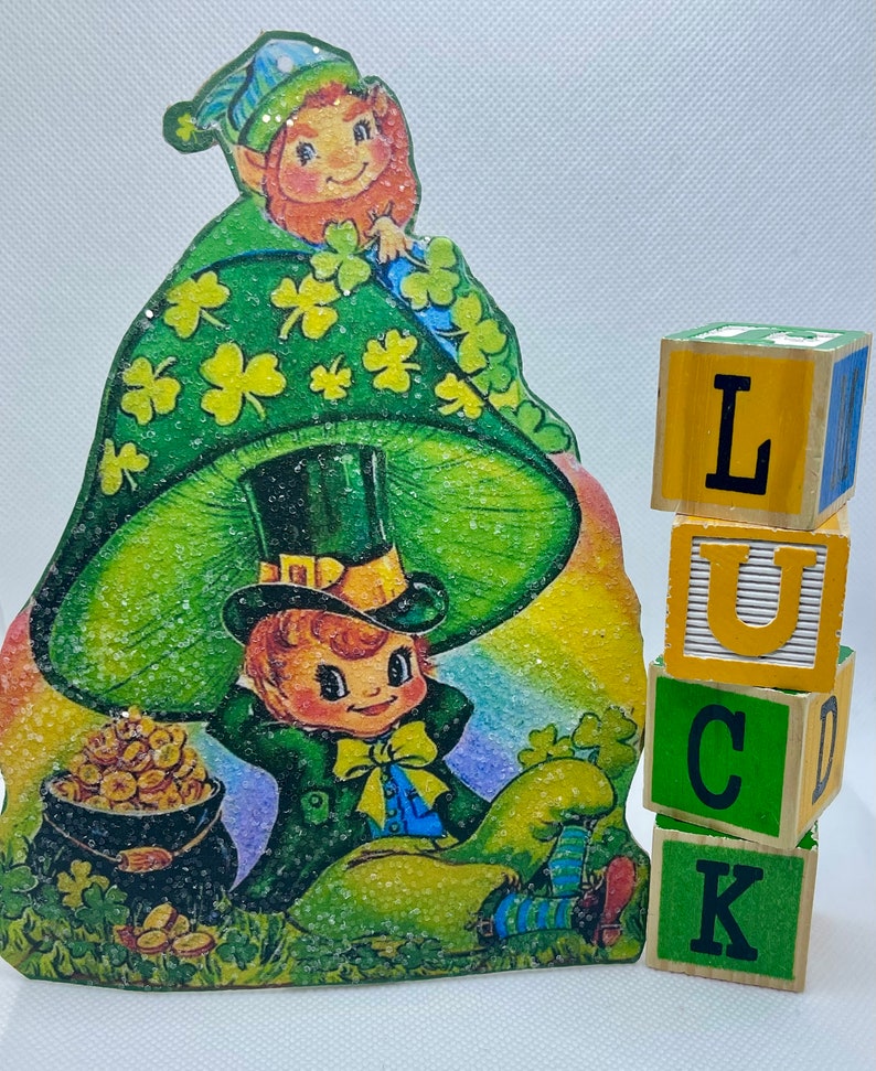 Leprechaun St. Patricks Day Decor Standee Vintage Insp Shelf - Etsy