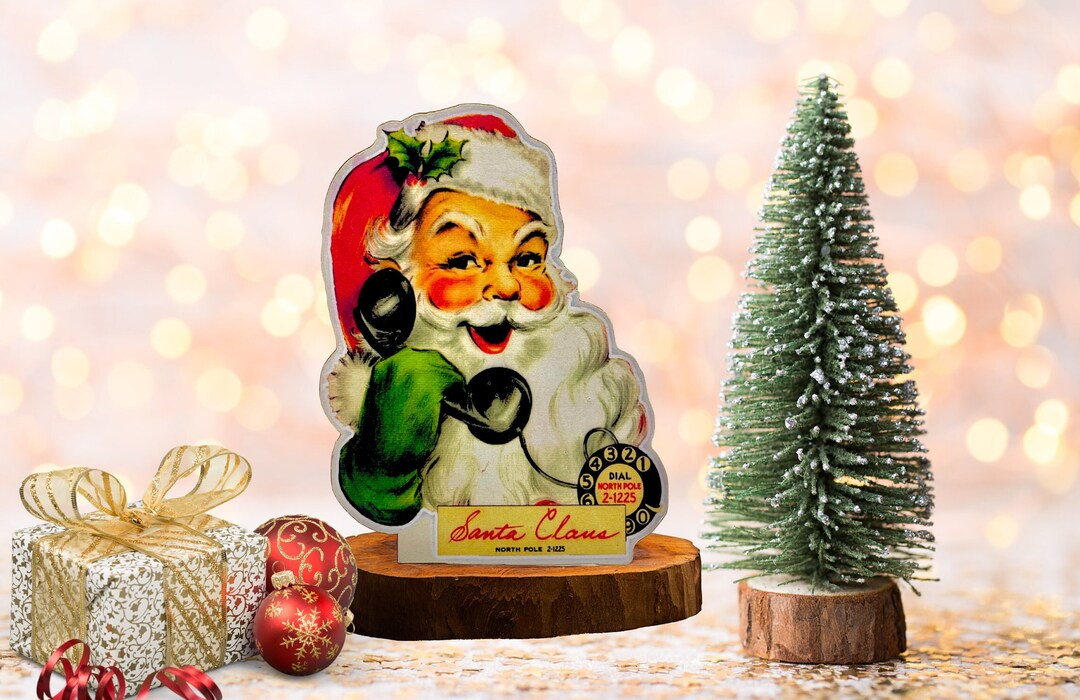 Handmade Vintage Style Santa Christmas Decoration Dummy Board Standee ...