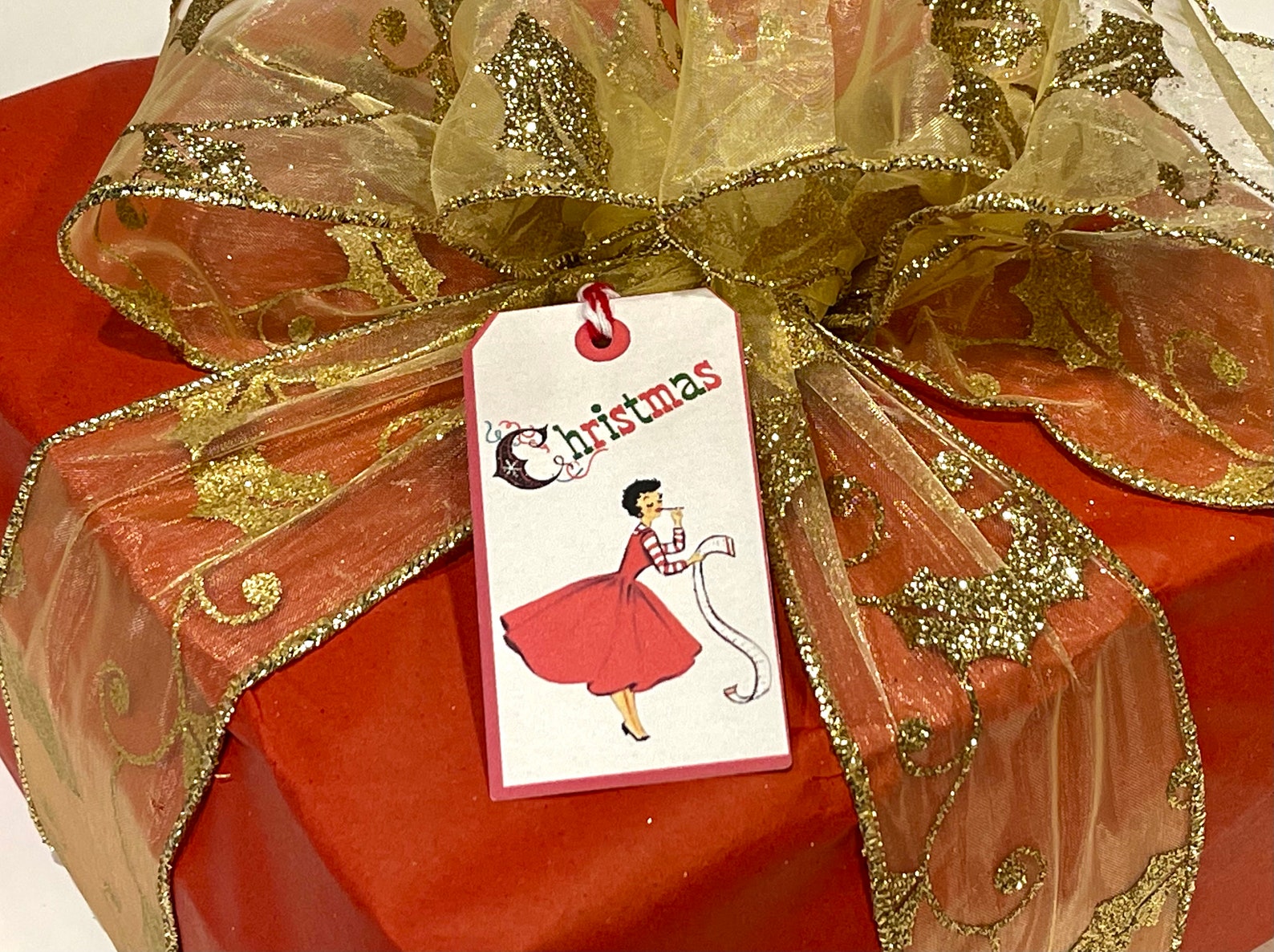 Vintage Christmas Holiday Gift Tags Retro Gift Tags Unique - Etsy