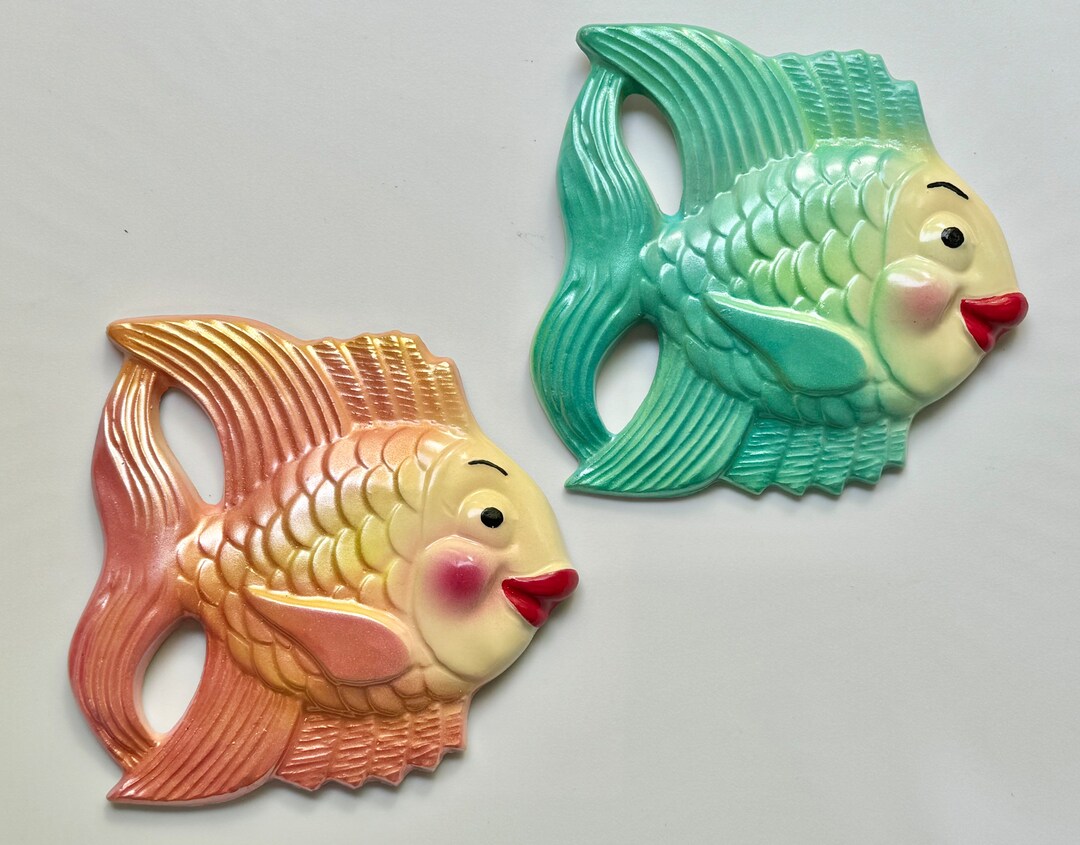 Miller Studio Chalkware Fish Wall Decor, Anthropomorphic Fish, Retro ...