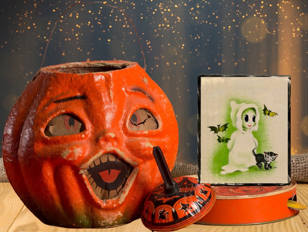 Antique Style Halloween Ghost Decor Vintage Halloween Wood - Etsy