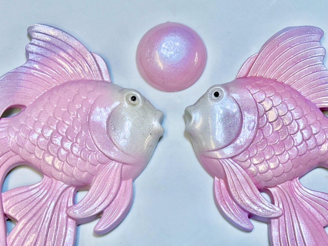 Vintage Style Chalkware Fish Wall Art: Retro Kitsch Decor Wall Plaques ...