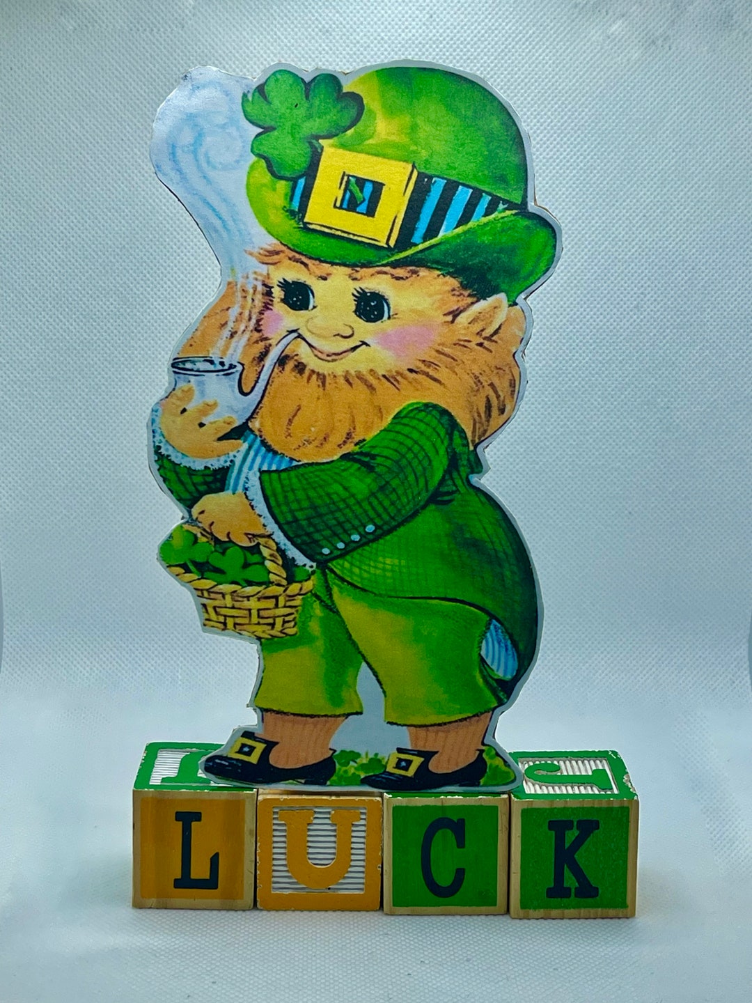 Leprechaun St. Patricks Day Decor Standee, Vintage Insp Shelf Decor ...