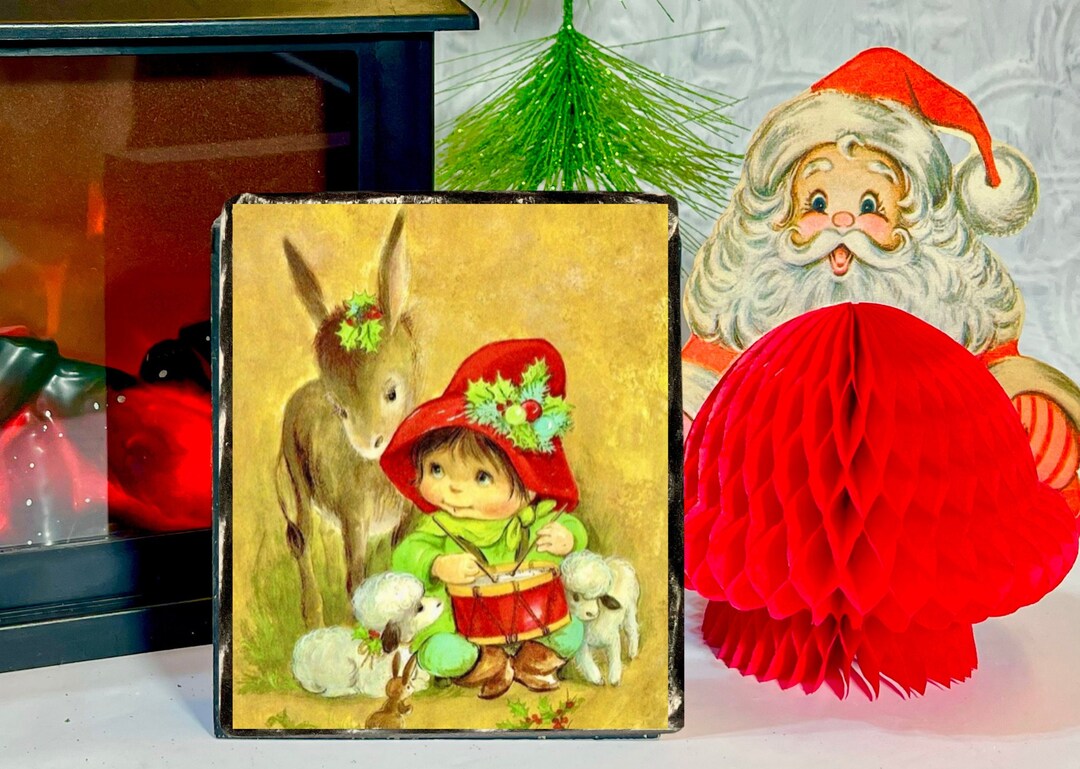 Vintage Style Little Drummer Boy Christmas Sign/ Shelf Sitter/ Tiered ...