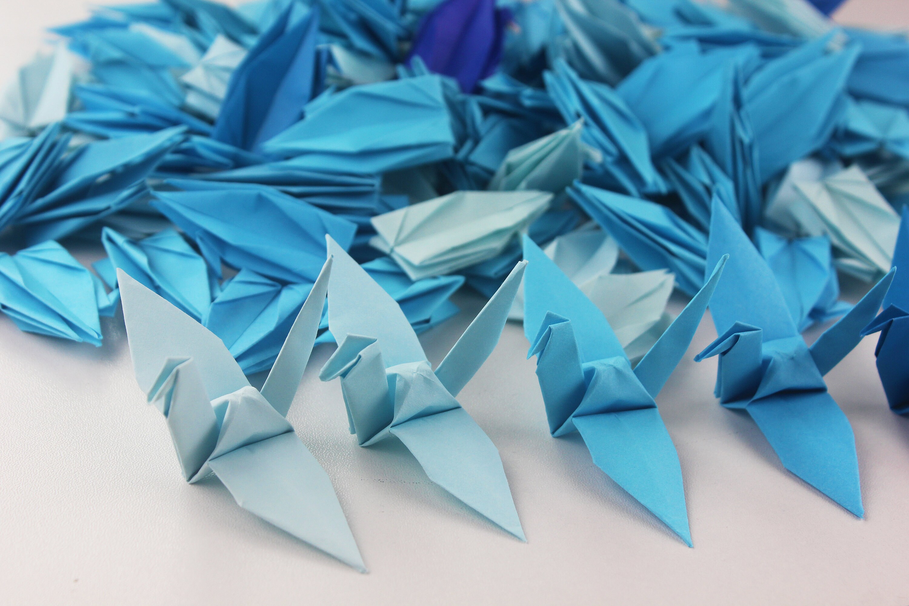 1000 Blue Shades Solid Color Origami Paper Cranes Paper Bird - Etsy