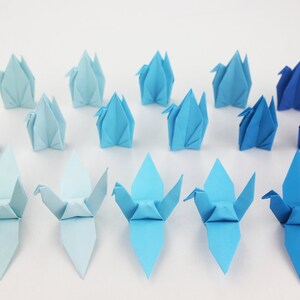 100 Blue Gradation Tones Origami Paper Cranes Blue Shades Color Paper ...