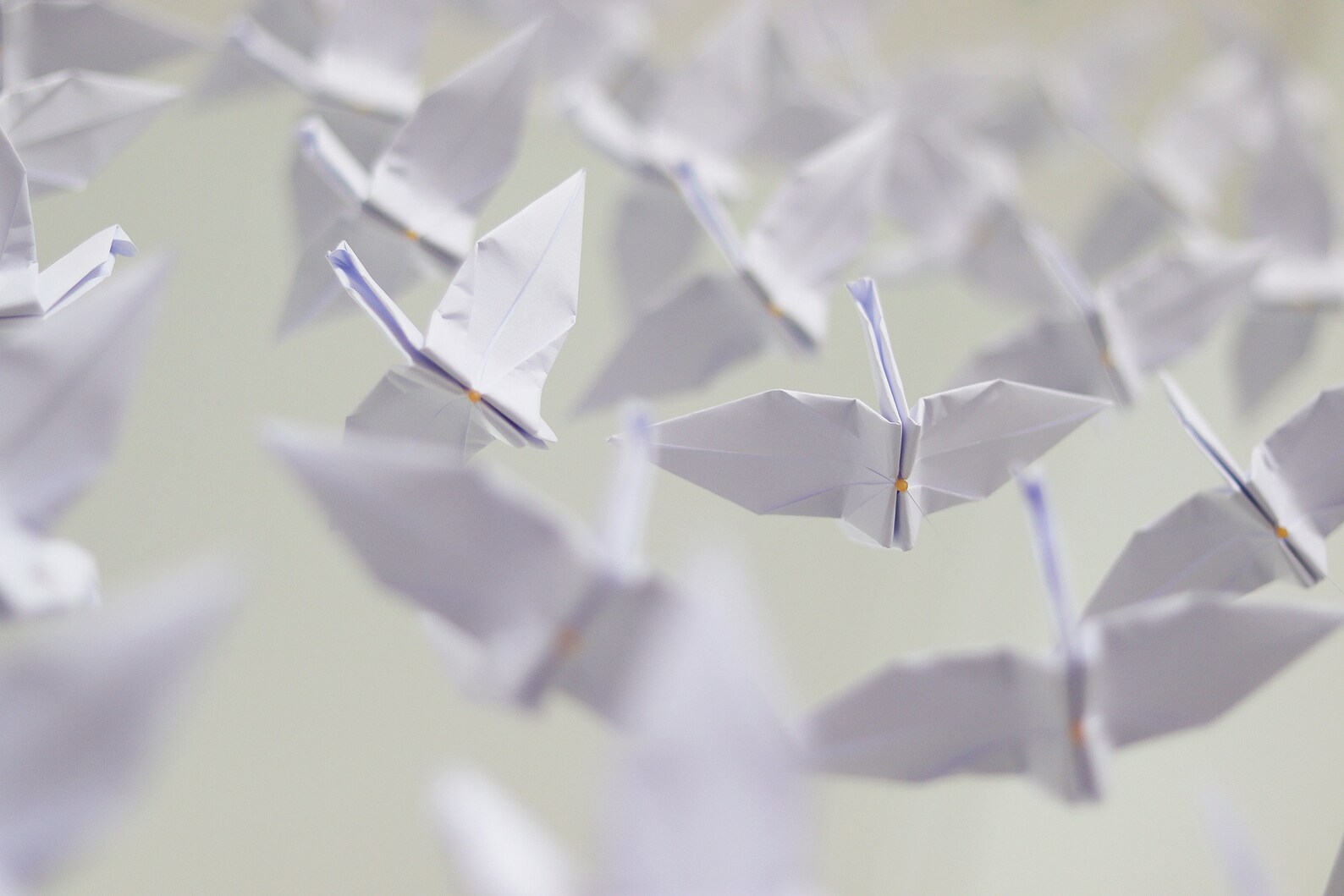 100 White Paper Cranes/10 Strands-set of 10/ Origami Crane Wedding ...