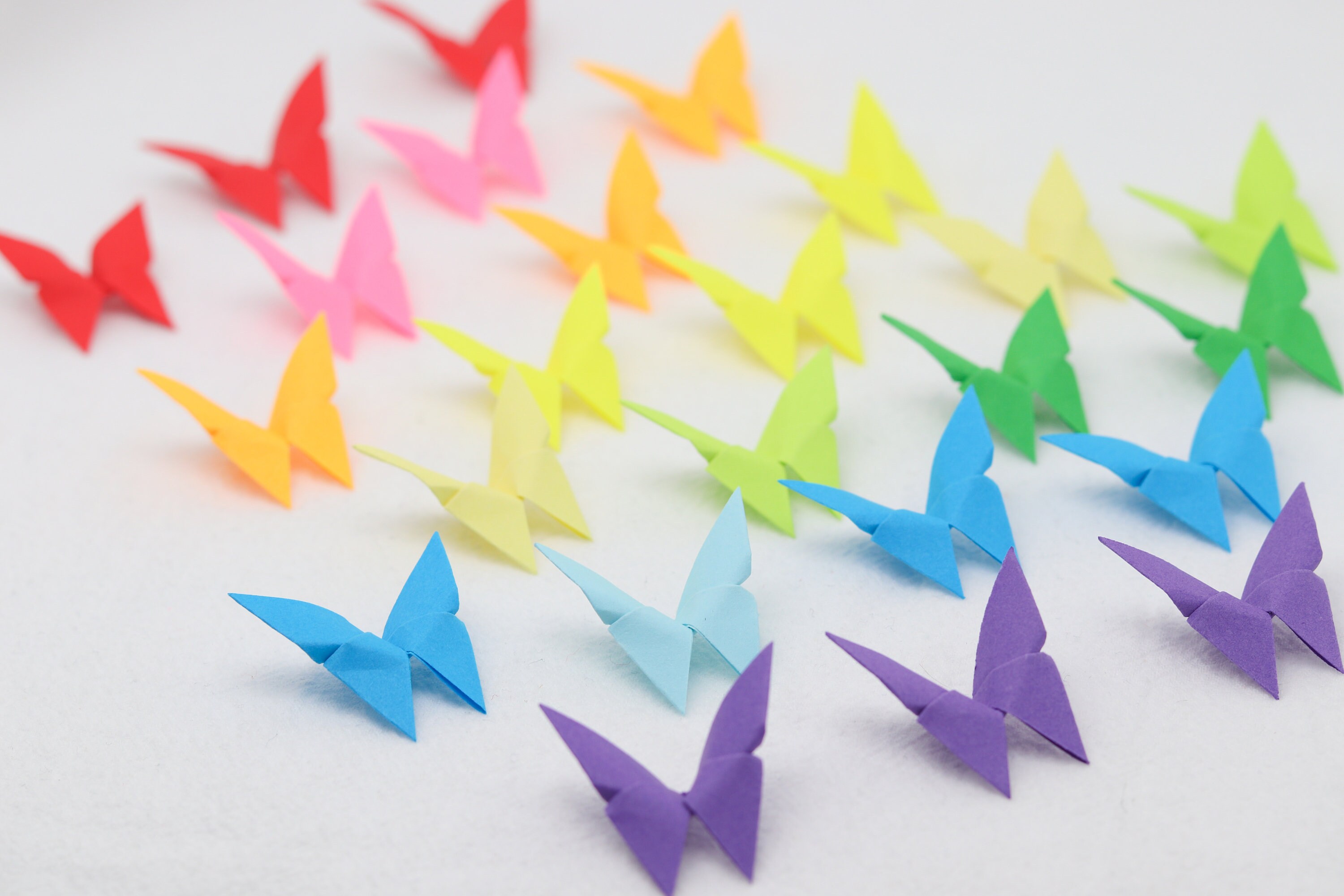 Set of 40 Rainbow Origami Butterflies 3D Paper Mixed Pattern | Etsy