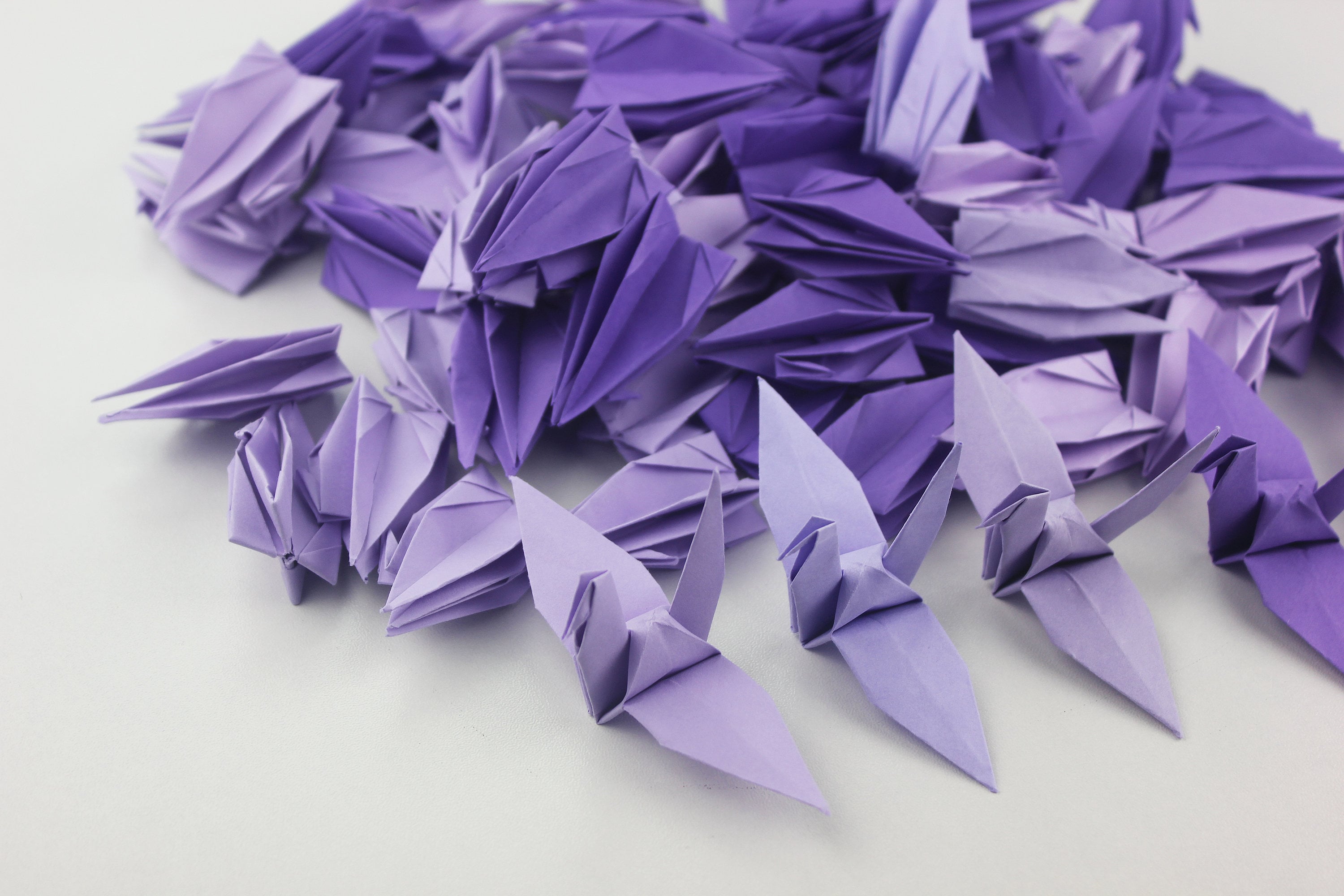 100 Purple Gradation Tones Origami Paper Cranes Purple Shades - Etsy