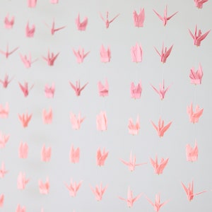 200 Paper Cranes/10 Strands-set of 20/ Shade Pink Rose White - Etsy