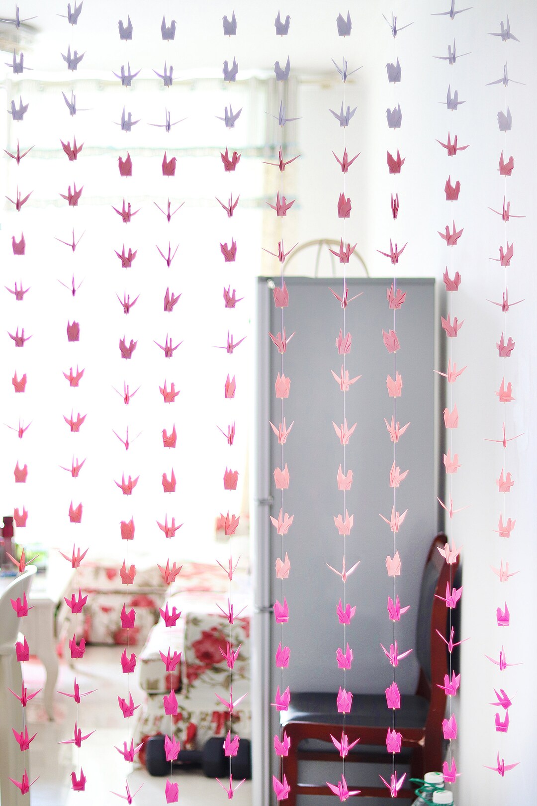 200 Paper Cranes/10 Strands-set of 20/ Shade Pink Rose White - Etsy