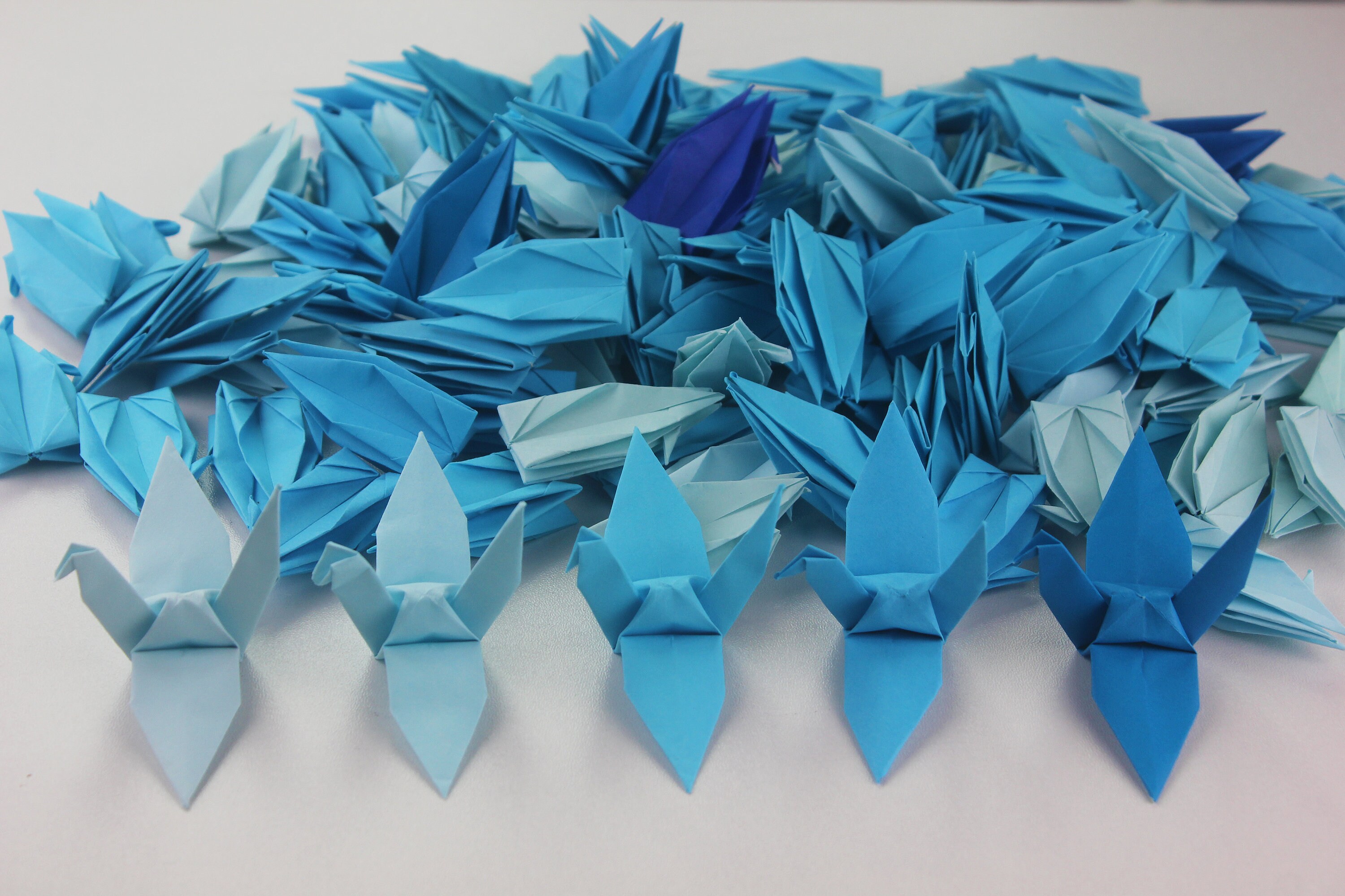 1000 Blue Shades Solid Color Origami Paper Cranes Paper Bird - Etsy