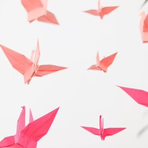 80 Paper Cranes/8 Strands-set of 10 Pink Rose Origami Crane Wedding ...
