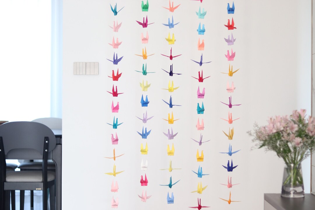 100 Paper Cranes/5 Strands-set of 20 Mixed Colors Origami Crane Wedding ...