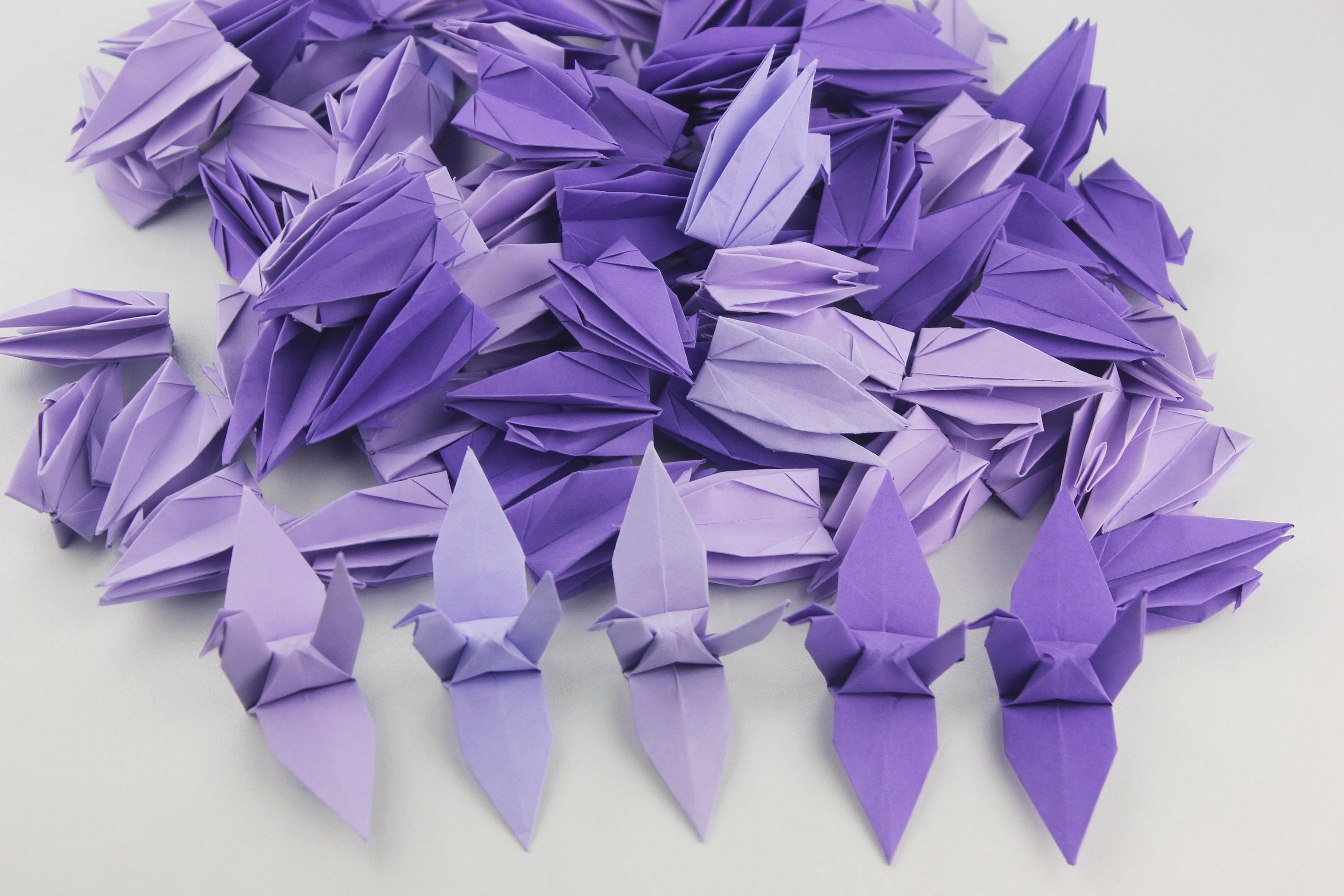 100 Purple Gradation Tones Origami Paper Cranes Purple Shades - Etsy