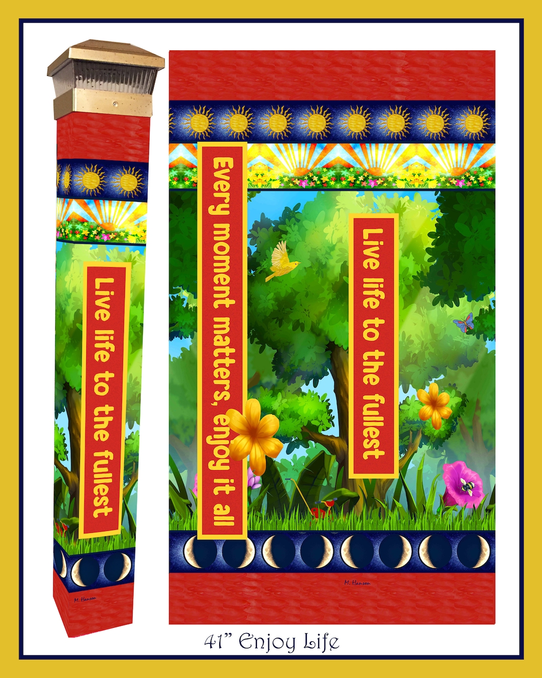 Enjoy Life Garden Peace Pole With Solar Light 52" Tall - Etsy