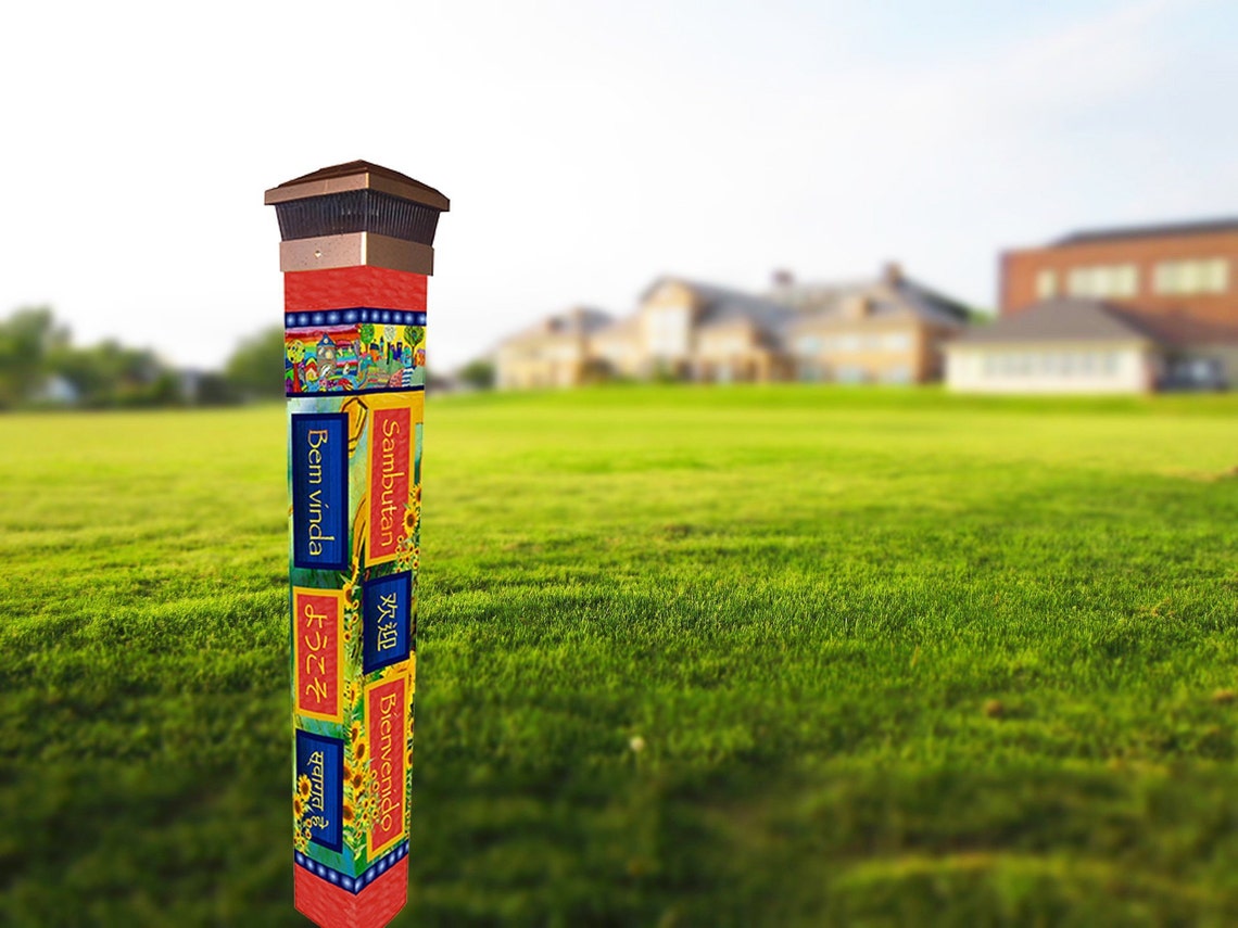 Welcome Garden Pole 41" A Sign of Peace With Solar Light Outdoor ...