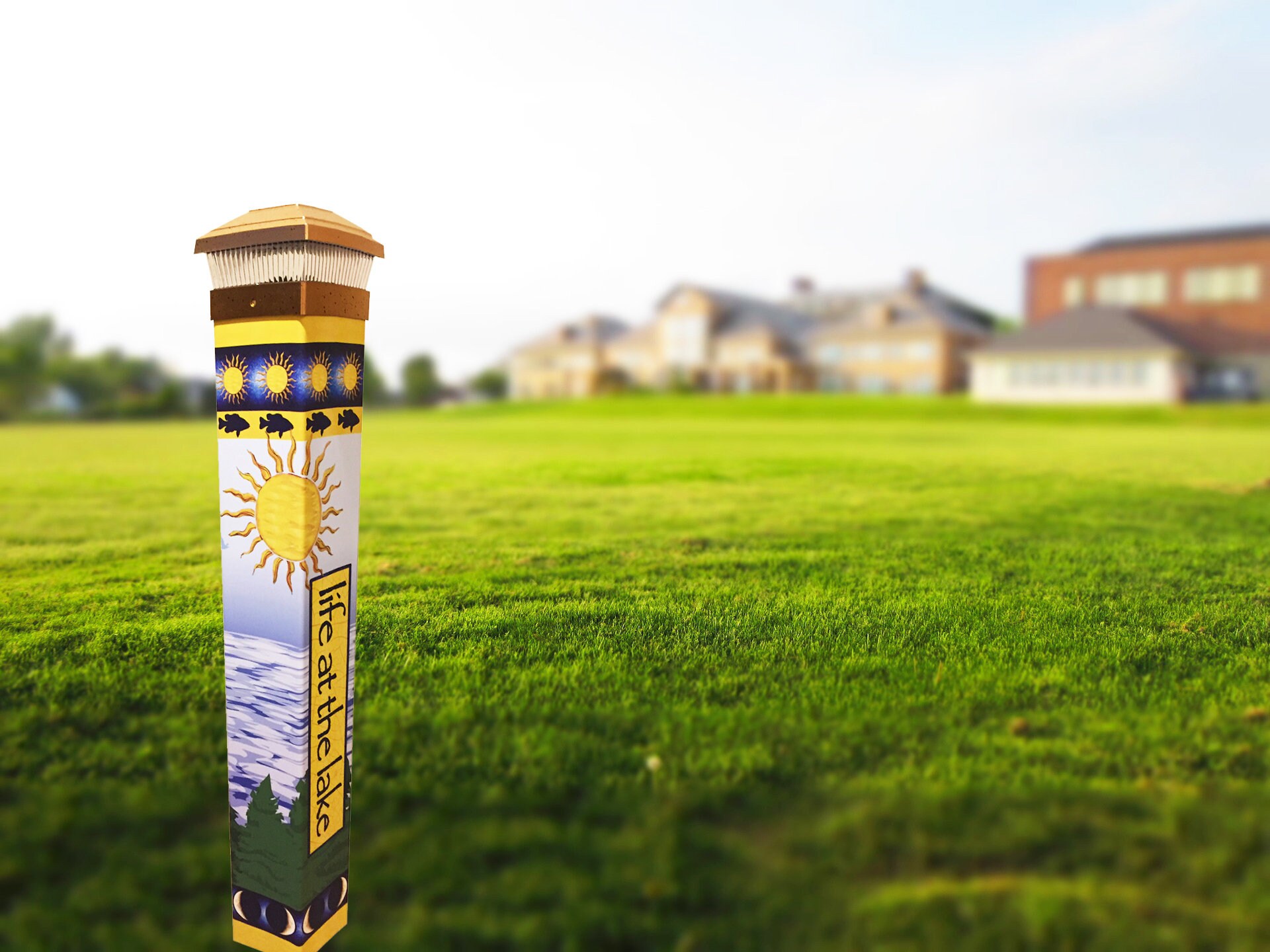 Life at the Lake Garden Art Peace Pole With Solar Light 41" Outdoor ...