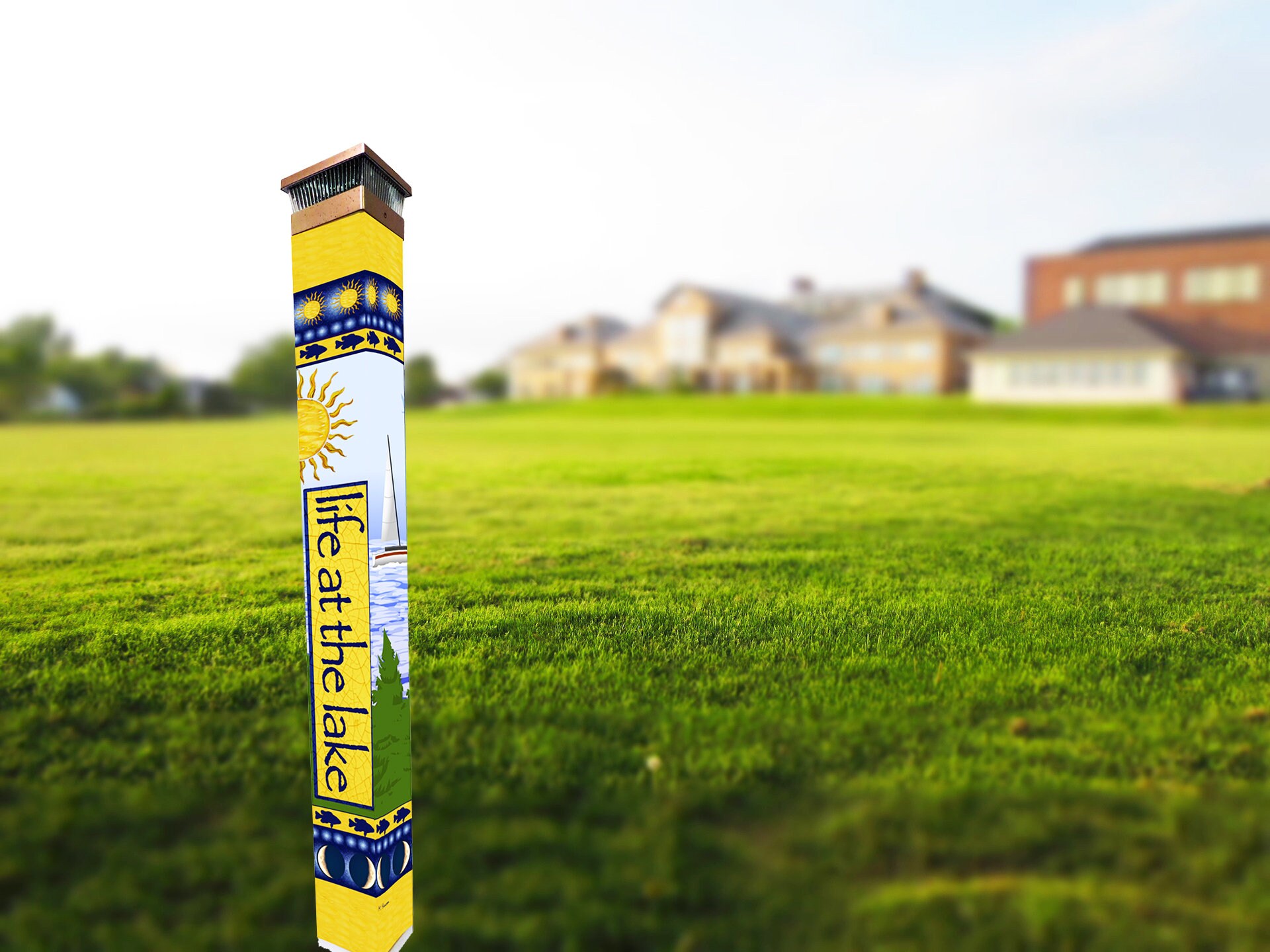 Life at the Lake Garden Peace Pole With Solar Light 52" Outdoor ...