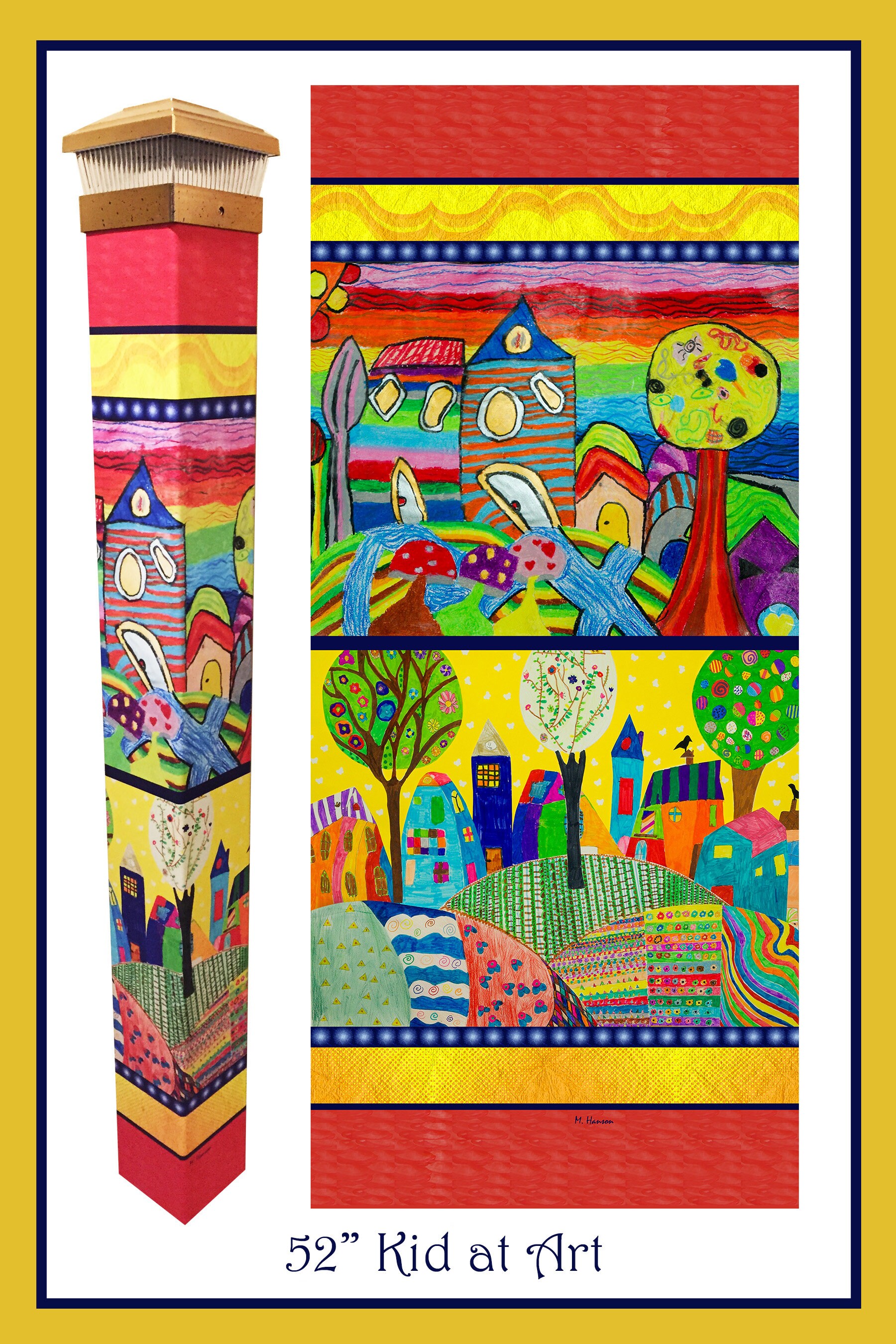 Kid at Art Garden Peace Pole With Solar Light 52" Outdoor Decoration - Etsy