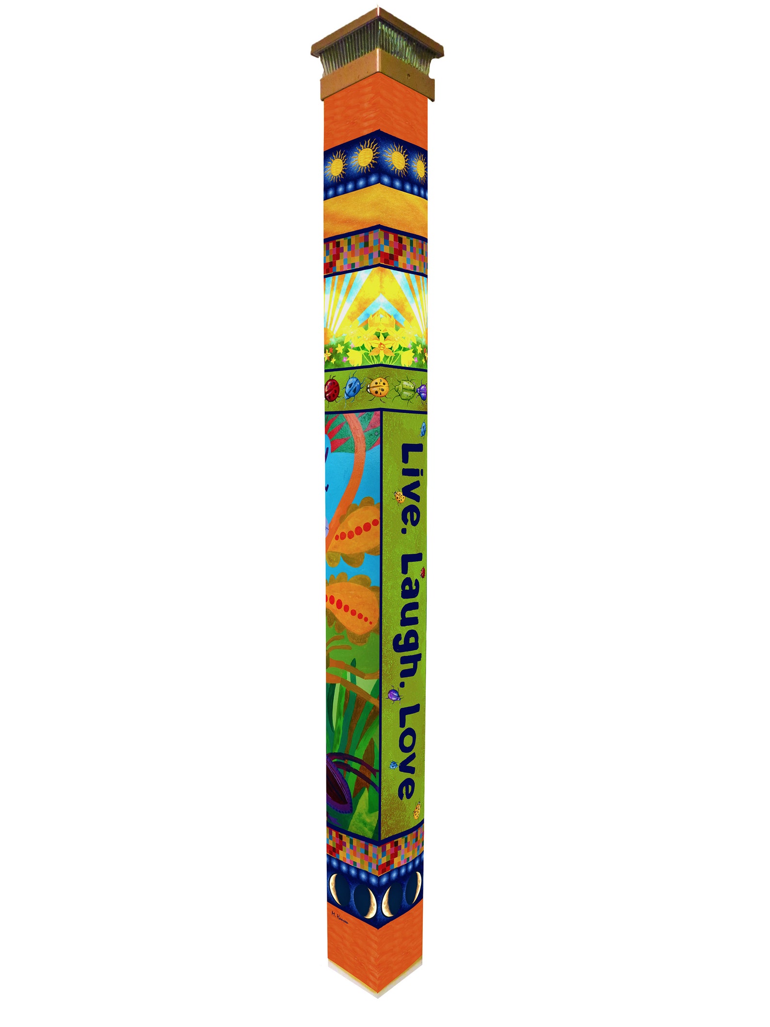 Live Laugh Love Bug's Life Garden Art Peace Pole With Solar Light 64 ...