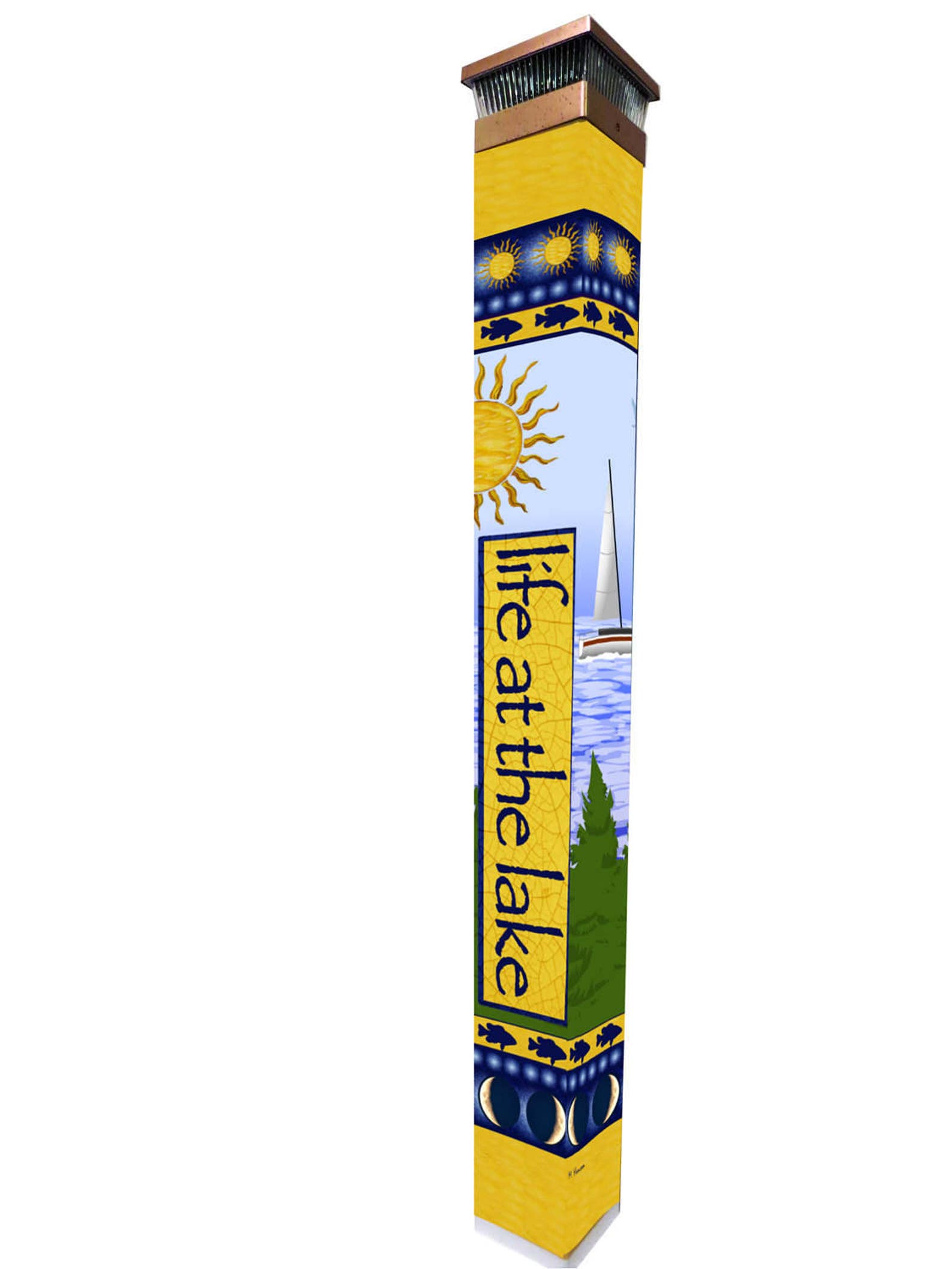 Life at the Lake Garden Peace Pole With Solar Light 52" Outdoor ...
