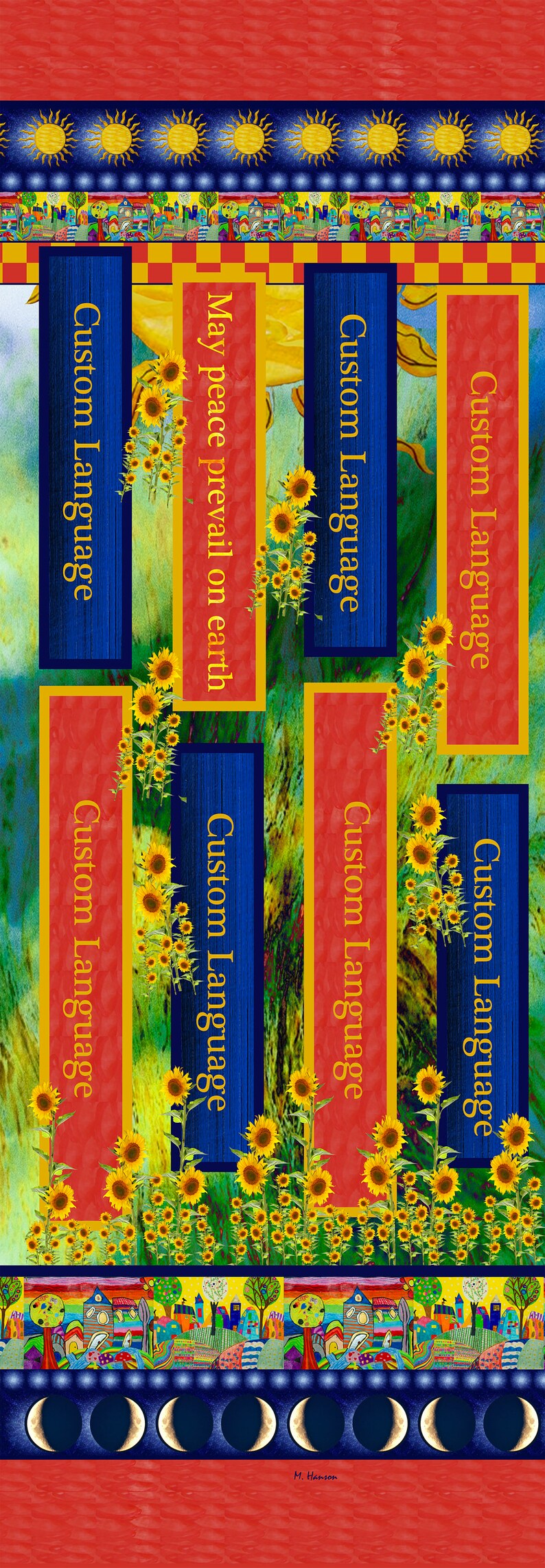 May Peace Prevail on Earth Garden Peace Pole 64 CUSTOM LANGUAGES Art ...