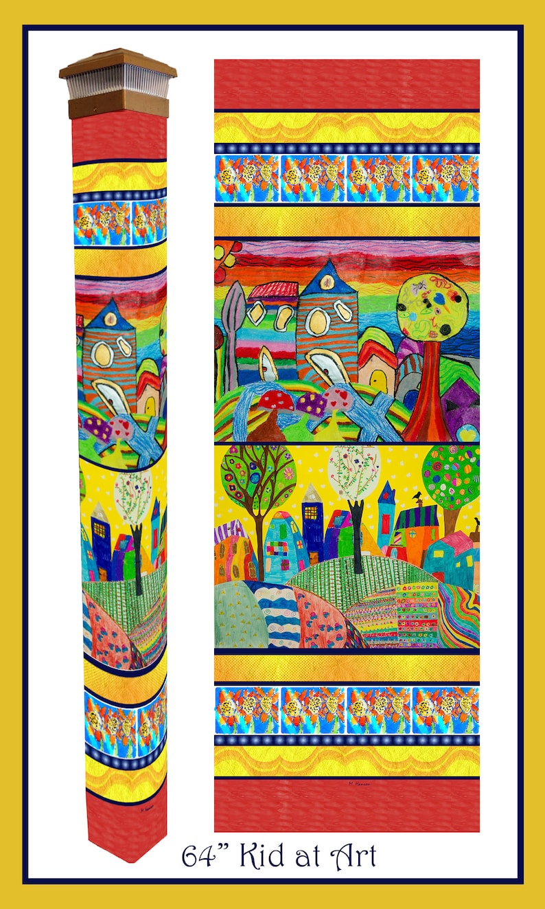 Kid at Art Garden Peace Pole With Solar Light 64" Outdoor Art ...