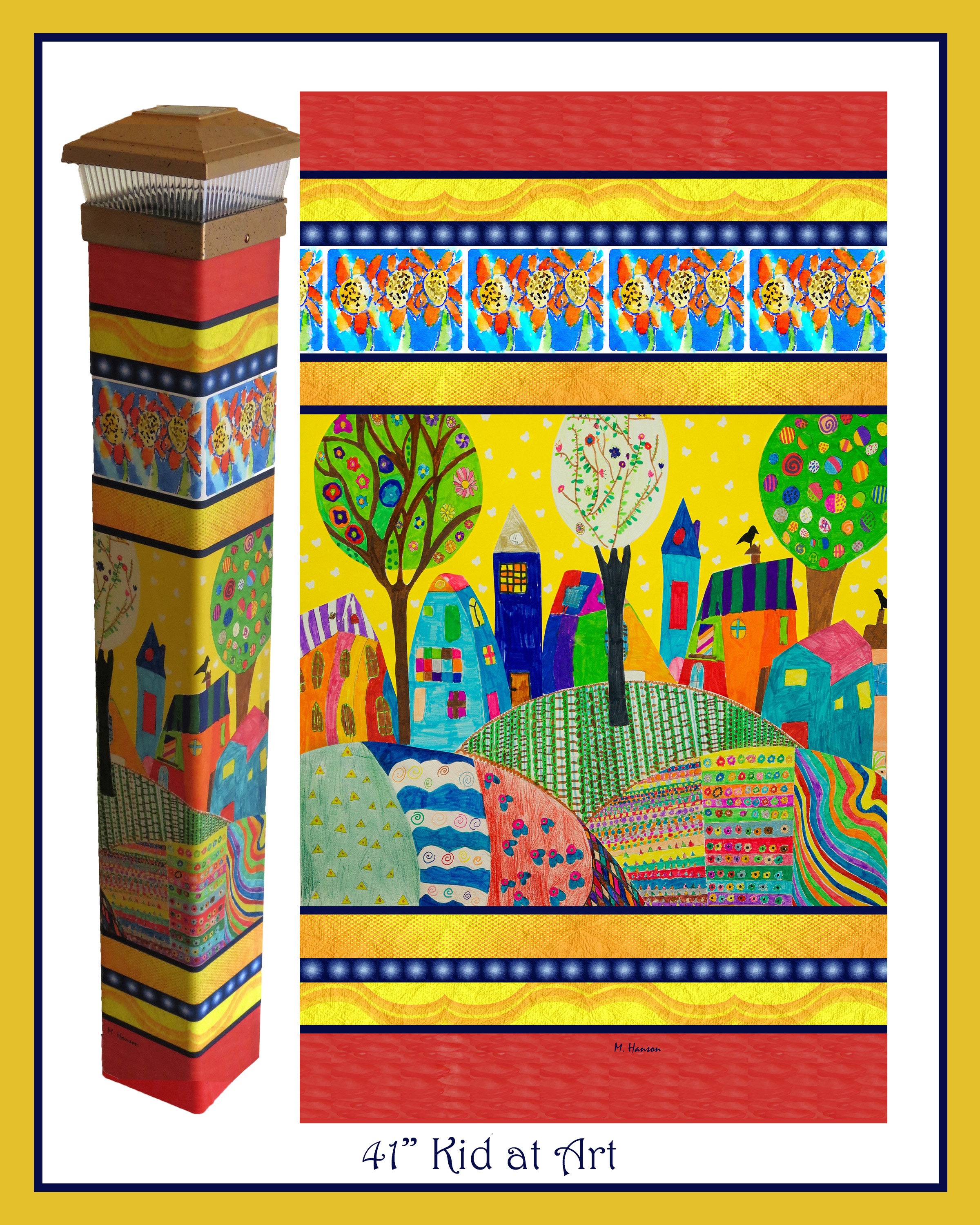 Kid at Art Garden Peace Pole With Solar Light 41" - Etsy