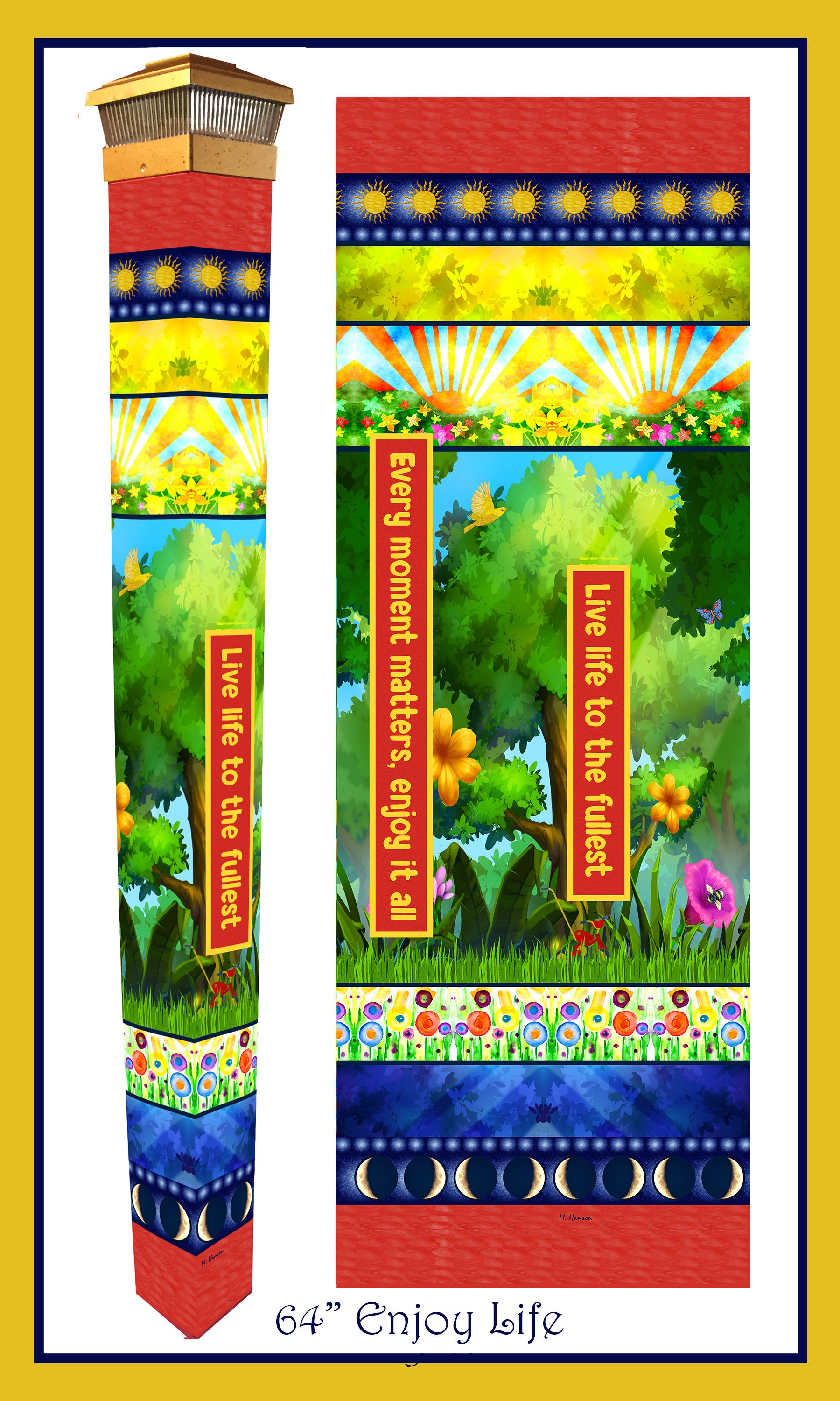 Enjoy Life Garden Peace Pole With Solar Light 64" - Etsy