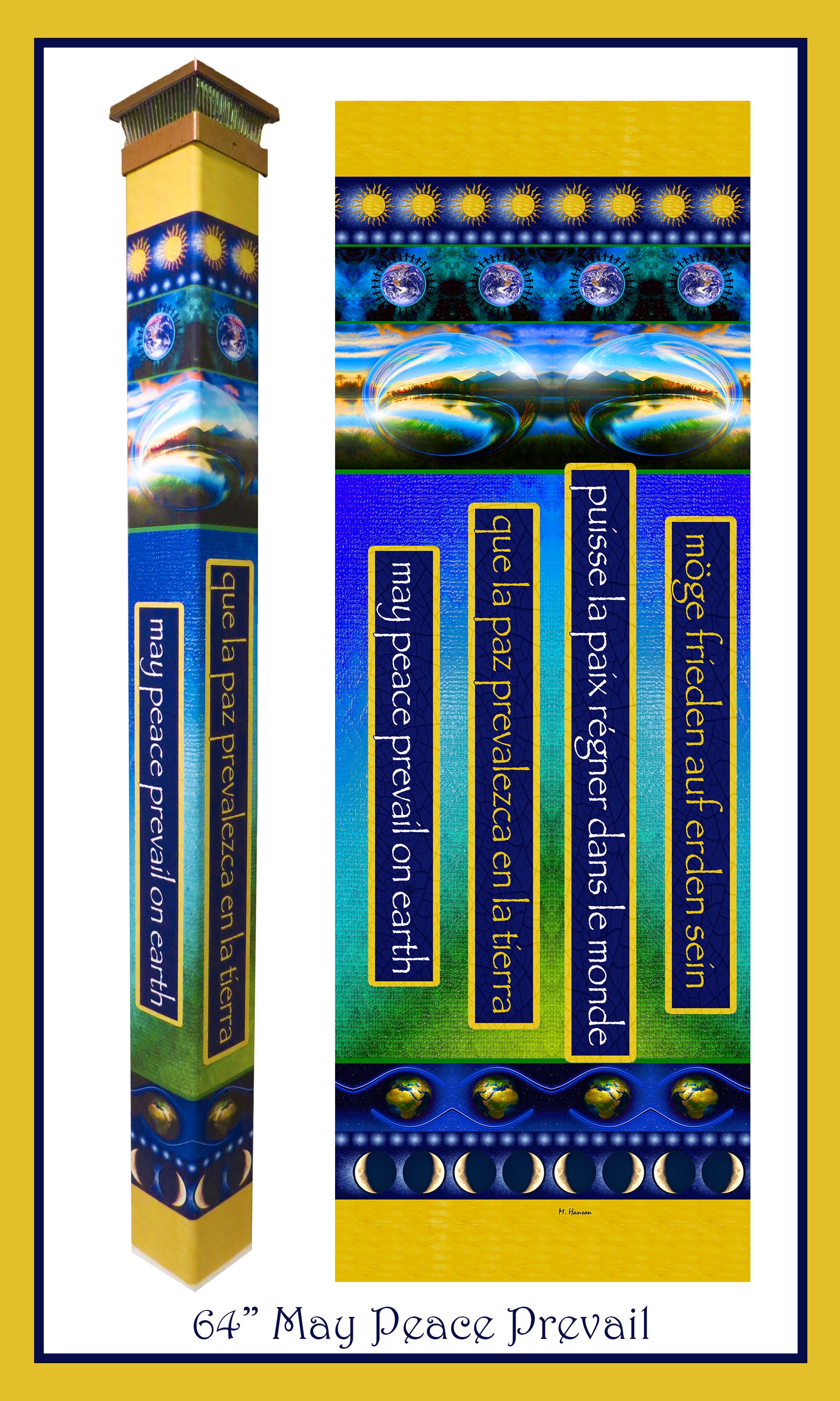 May Peace Prevail on Earth Garden Peace Welcome Pole With Solar Light ...