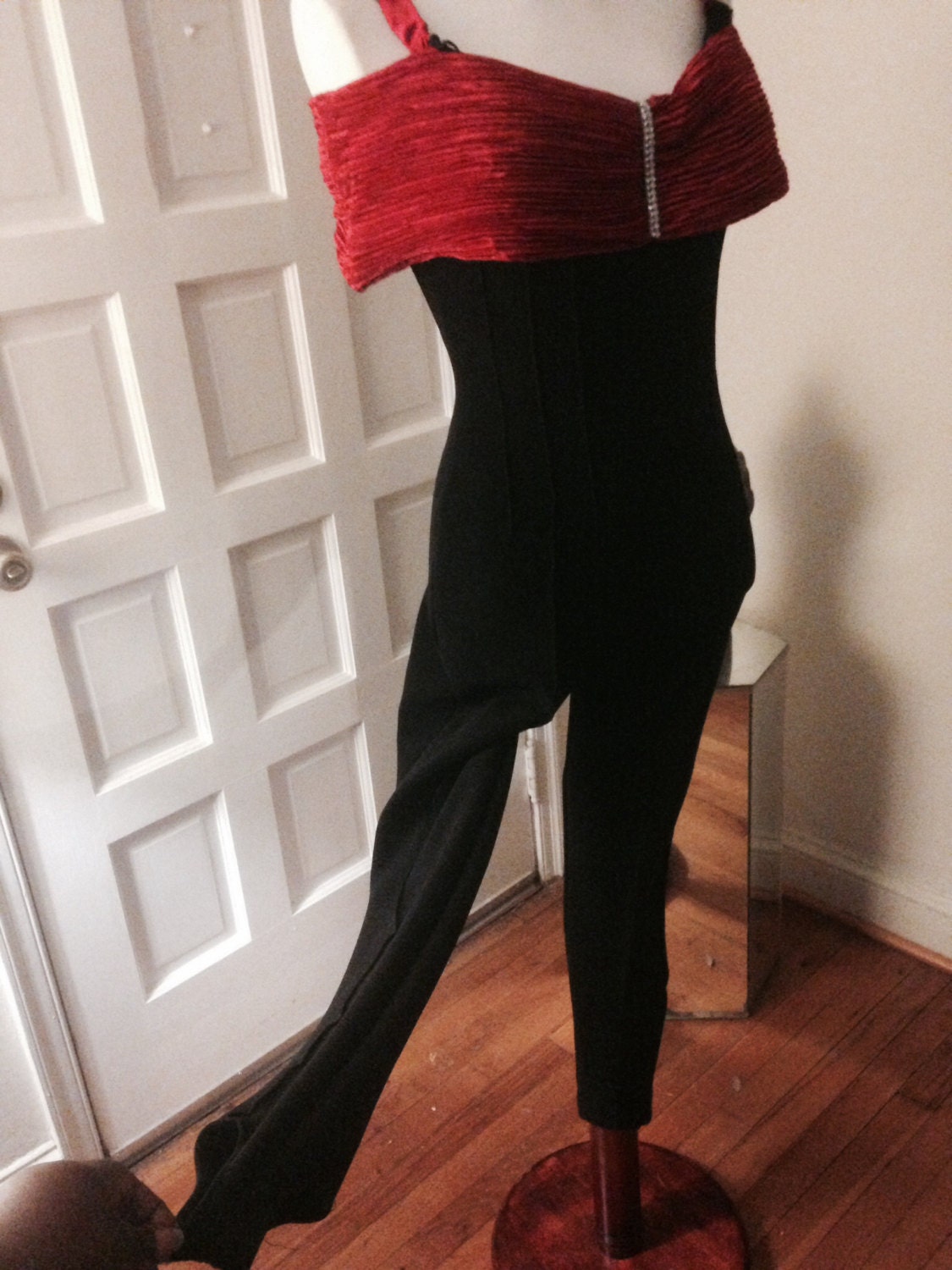 Elegant Red & Black Spandex Jumper With Stir up Leggings - Etsy UK