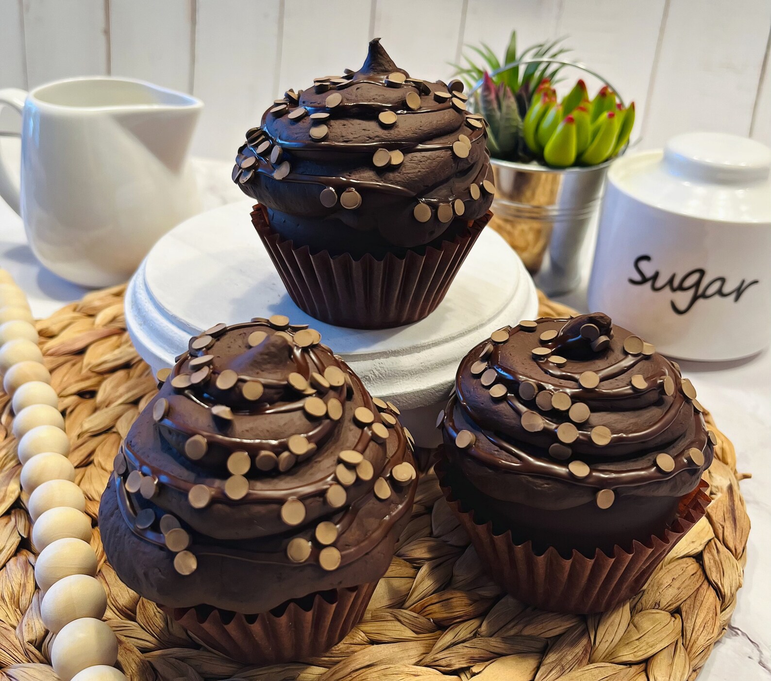 DEZICAKES Fake Cupcake Chocolate Triple Threat Cupcake Prop Decoration ...