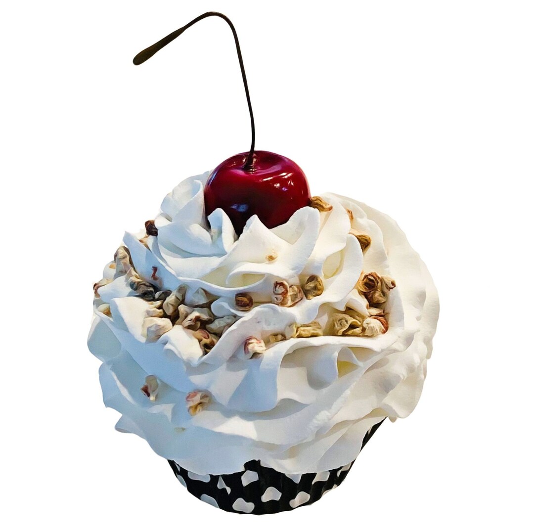 DEZICAKES Fake Cupcake Butter Pecan Nuts Vanilla Prop Decoration ...
