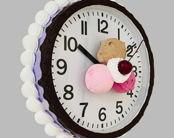 DEZICAKES Ice Cream Shop Cake Clock Cute Decoration Pink Cake W ...