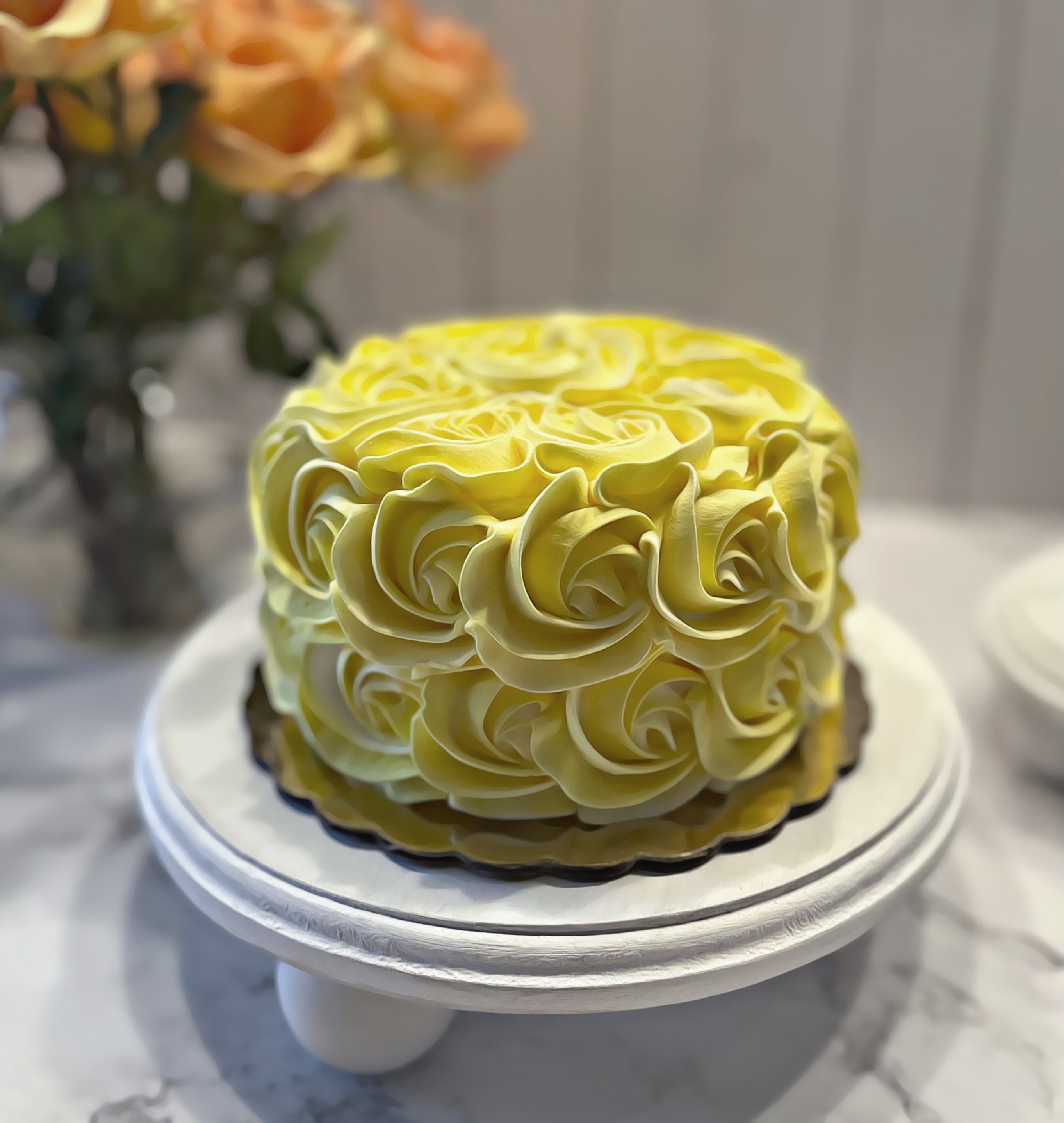 Yellow Rose Birthday Cake