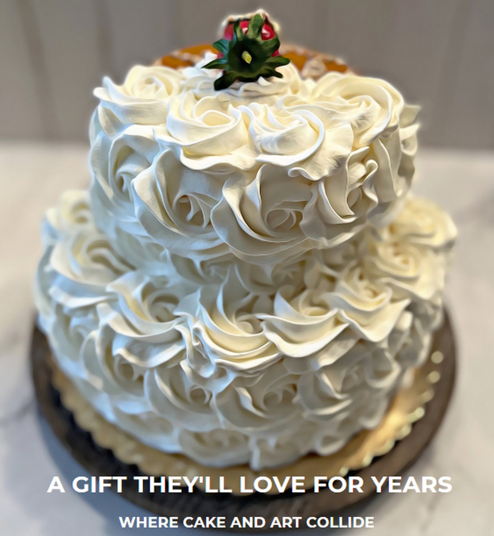 DEZICAKES Two Tier Vanilla Carmel Drizzle Cake Prop Decoration ...
