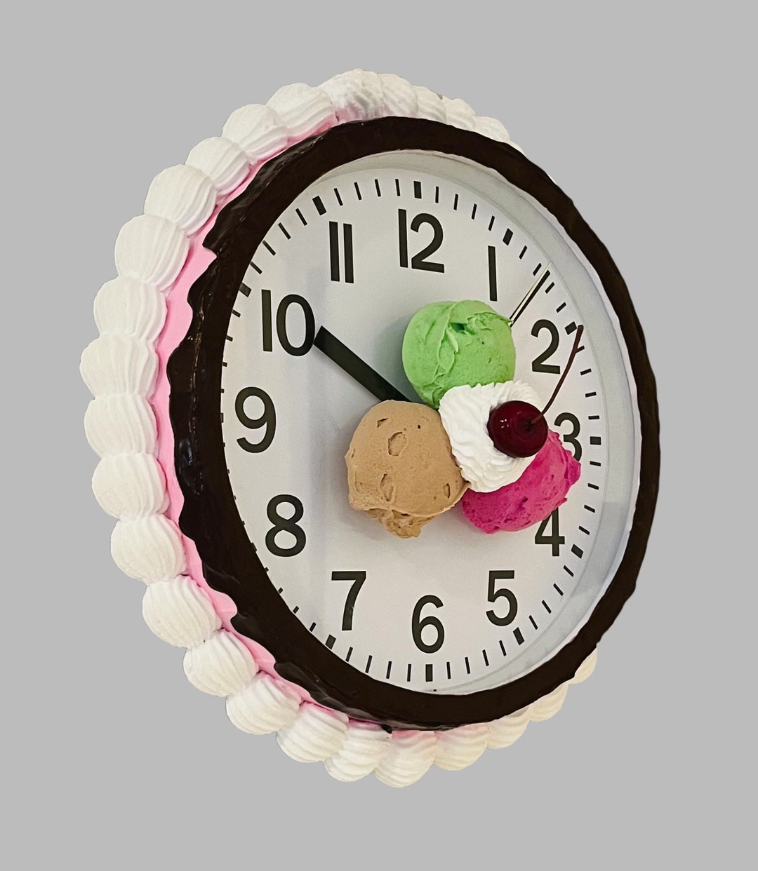 DEZICAKES Ice Cream Shop Cake Clock Cute Decoration Pink Cake W ...